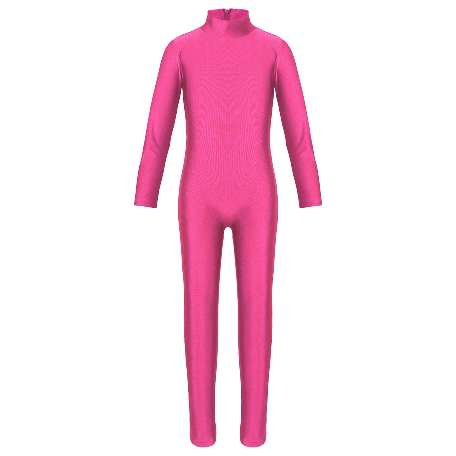 YONGHS Kids Girls Zipper Back Full Body Gymnastics Jumpsuit Unitard ...