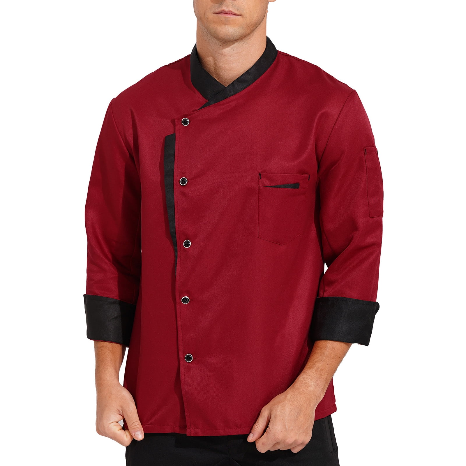 YONGHS Men Women Chef Jacket Long Sleeve Restaurant Hotel Work Clothes ...