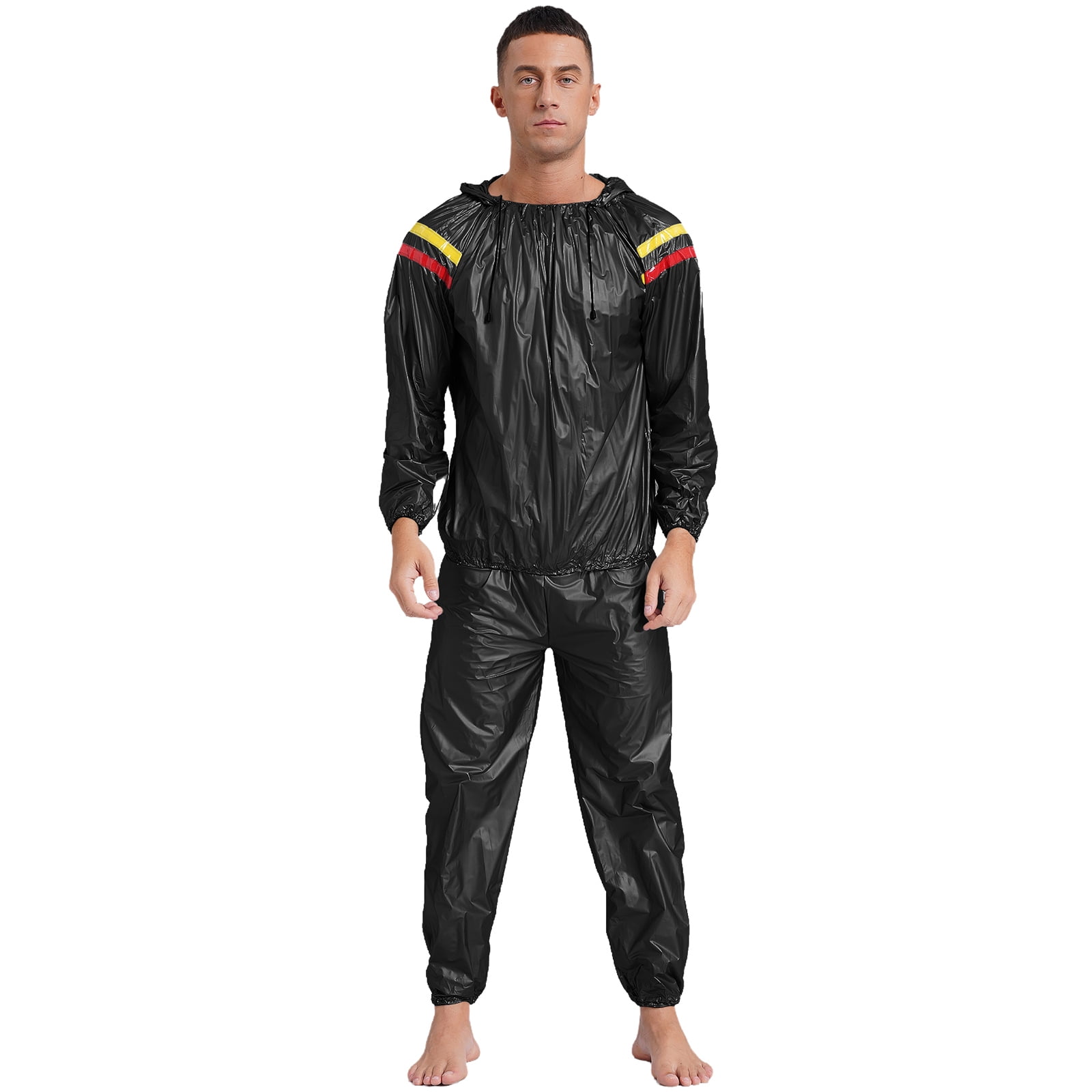 YONGHS Men's Anti-Rip Sauna Suit Weight Loss Sweat Suit Training Gym ...