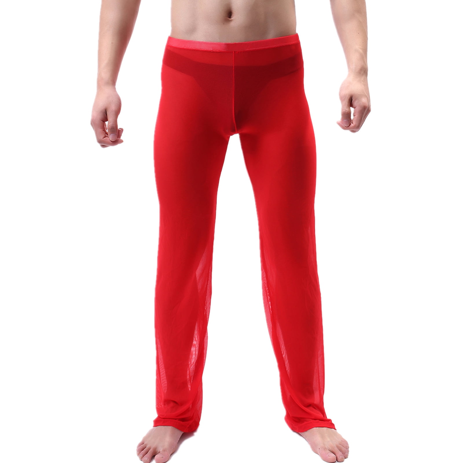 YONGHS Men's Mesh Sheer See Through Sleep Lounge Pants Pajamas ...