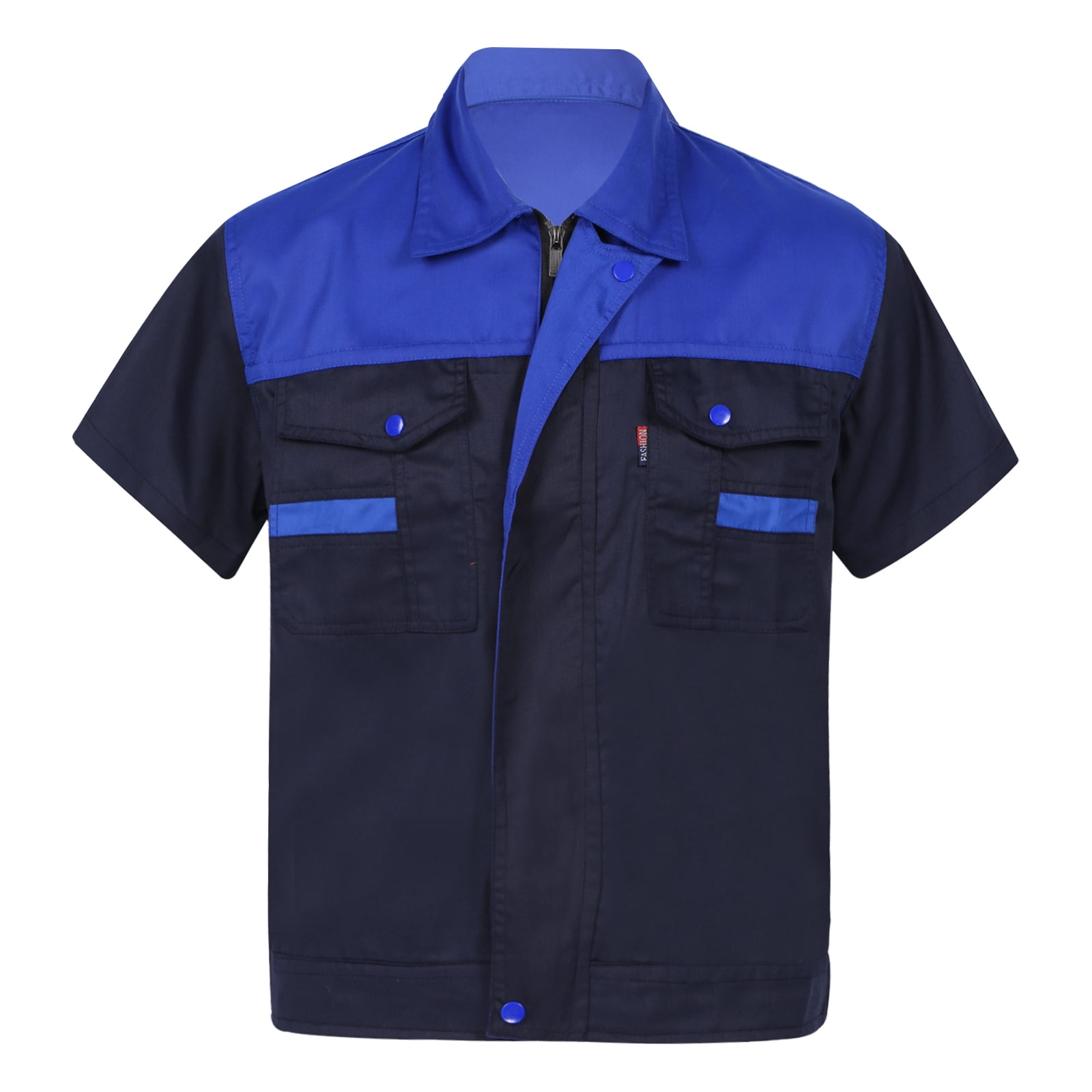 YONGHS Men's Regular Fit Short Sleeve Industrial Work Shirt Performance ...