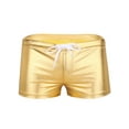 YONGHS Men's Shiny Metallic Drawstring Boxer Shorts Swim Trunks ...