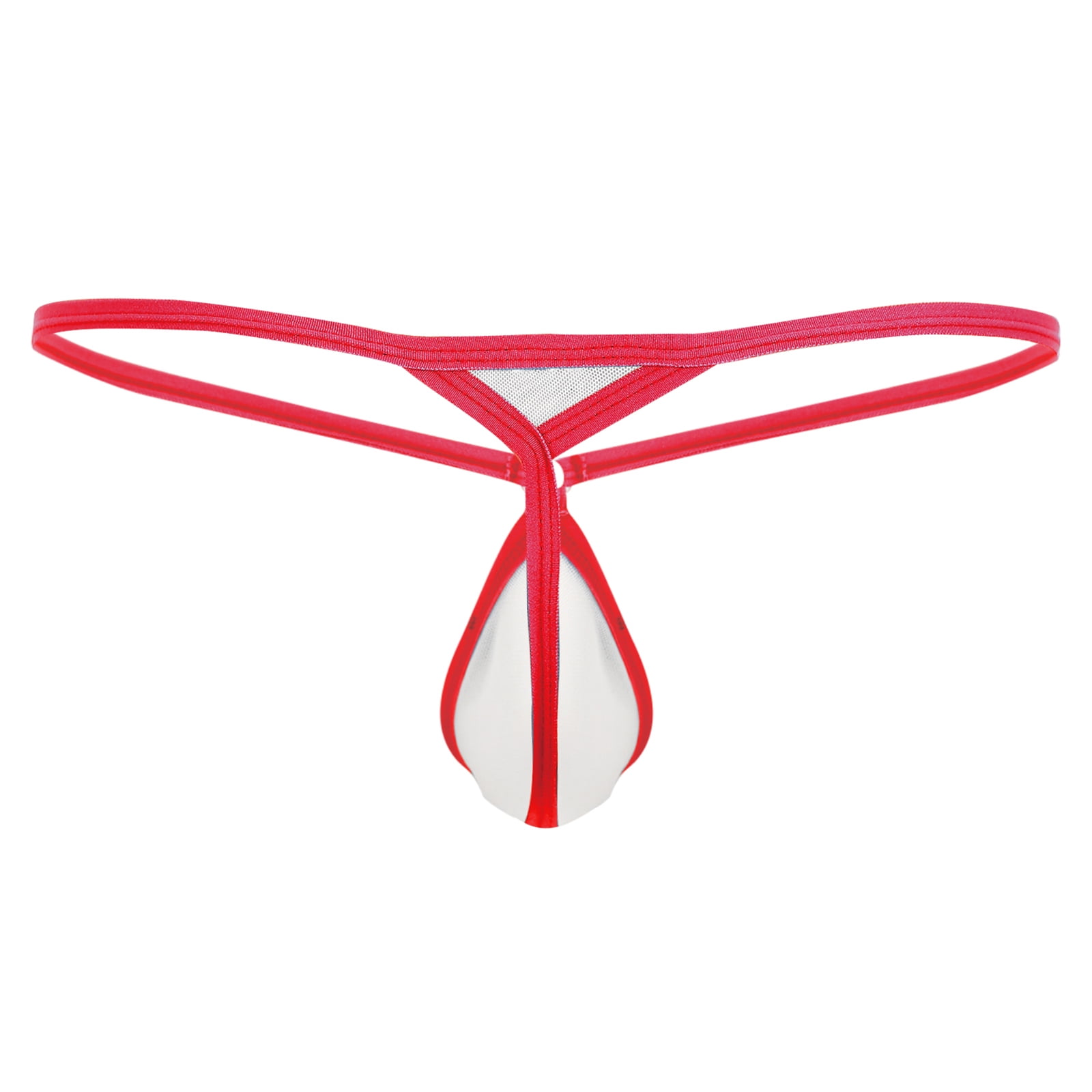 YONGHS Mens G-String Thong Sheer Mesh Bulge Pouch Panties Micro Bikini ...