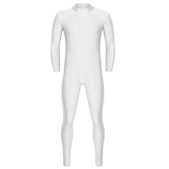 YONGHS Mens Mock Neck Long Sleeve Slim Fit Full Body Unitard Zentai ...