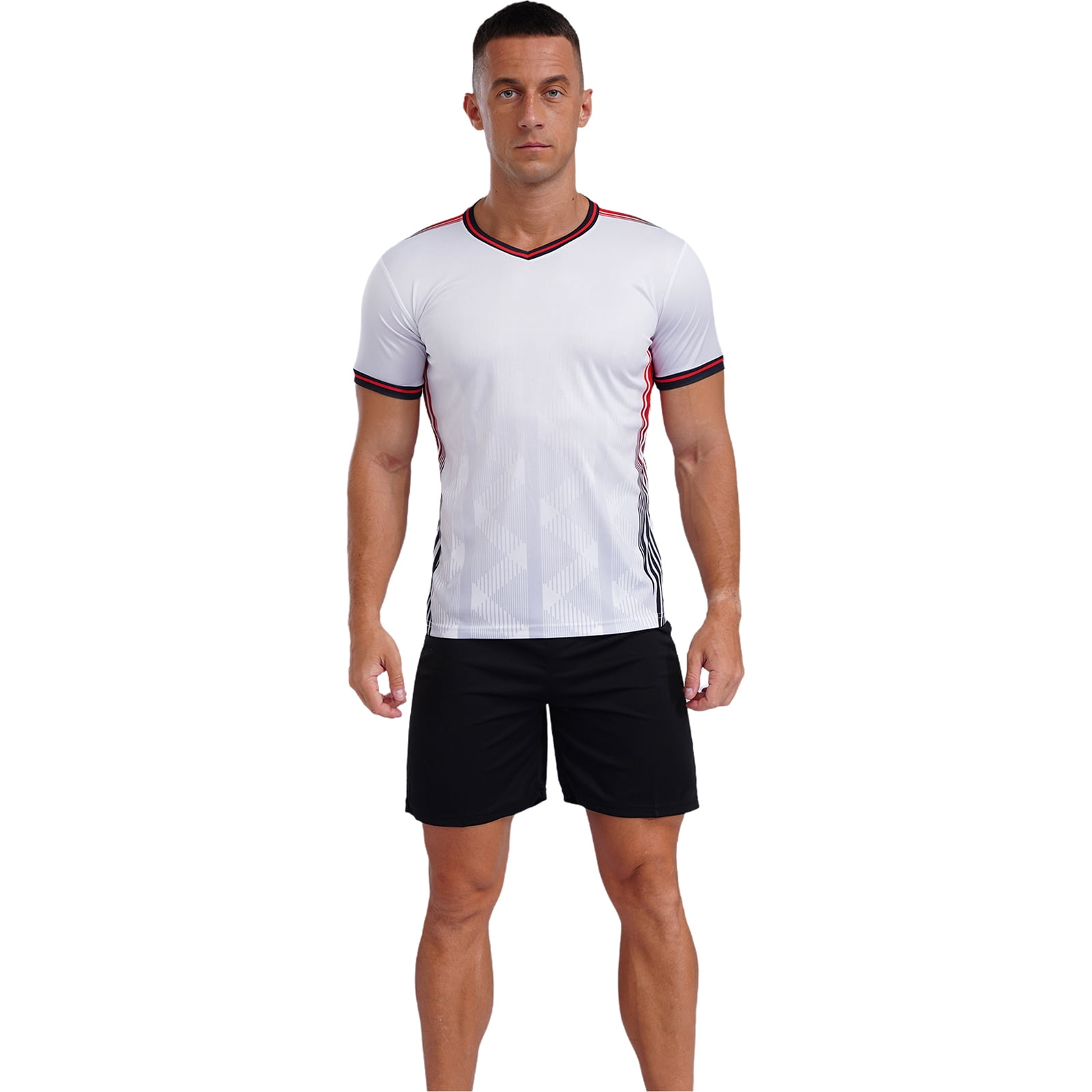 YONGHS Mens Short Sleeve Quick Dry Sport Suit Soccer Jersey with Shorts ...