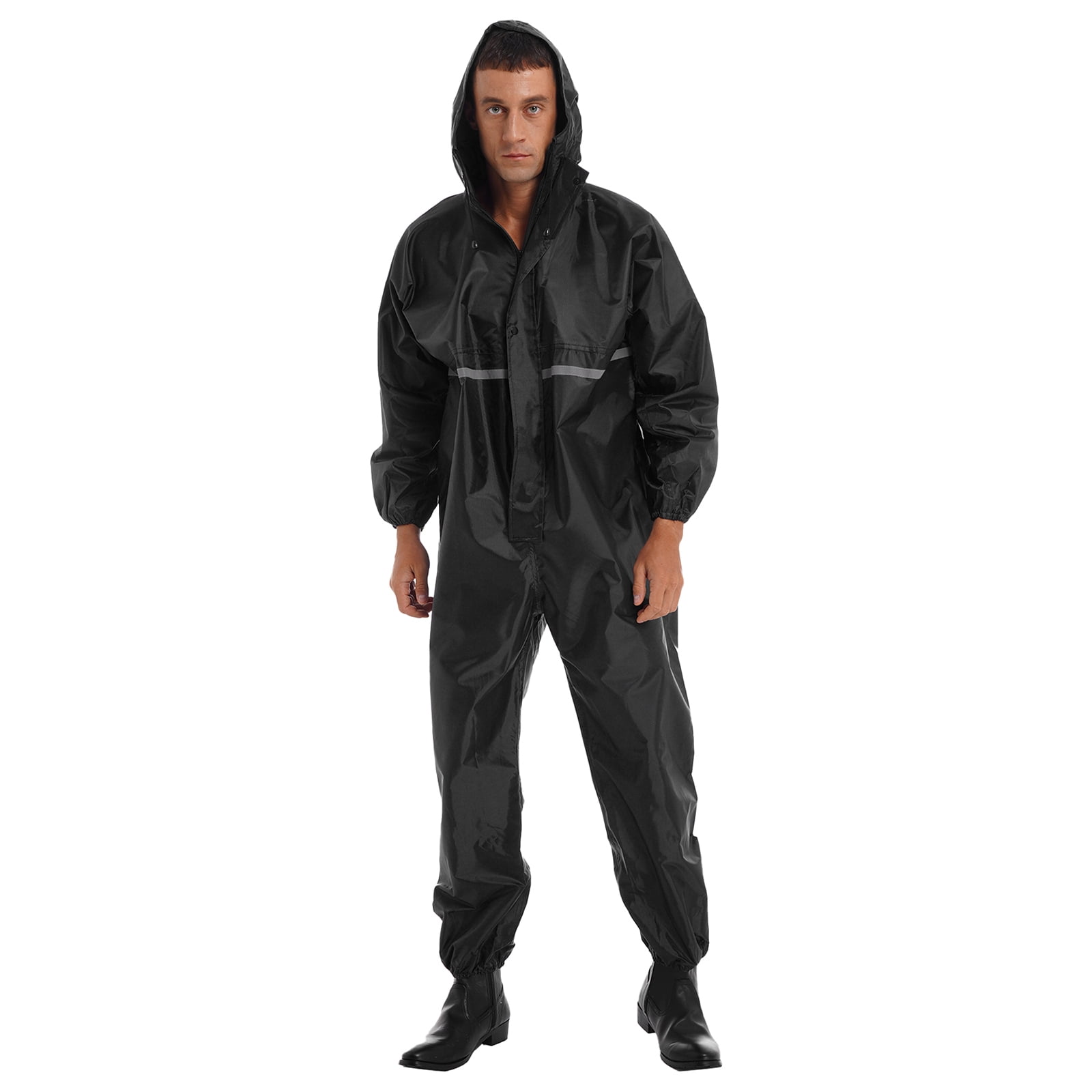 YONGHS Motorcycle Rain Suit For Men Women One Piece Hooded Jumpsuit ...