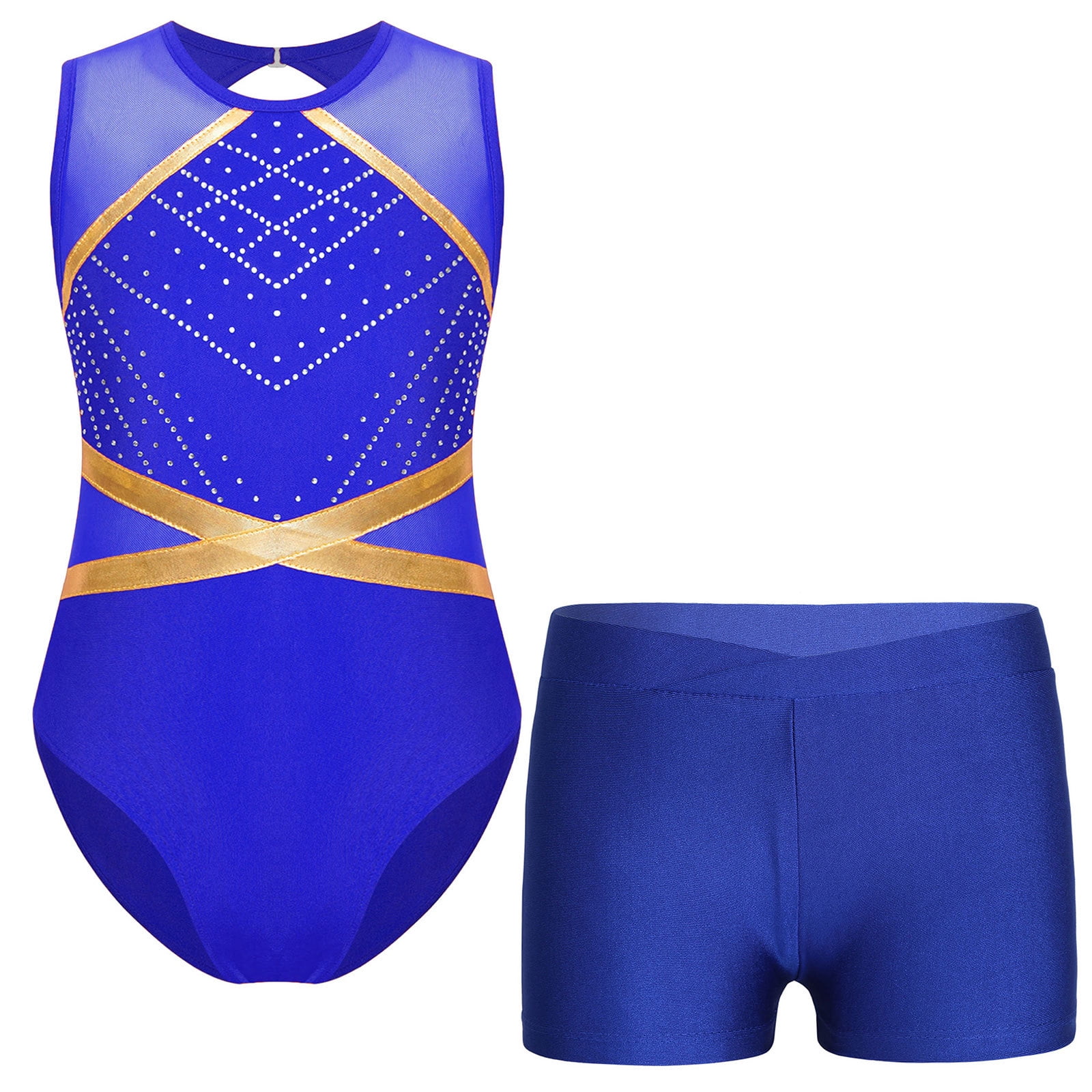 YONGHS Sparkle Gymnastic Leotard for Girls Kids Dance Unitard Tumbling ...