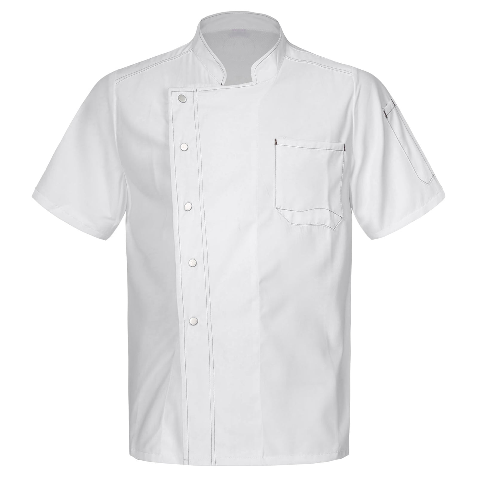 YONGHS Unisex Chef Uniform Short Sleeve Kitchen Work Hotel Cake Shop ...
