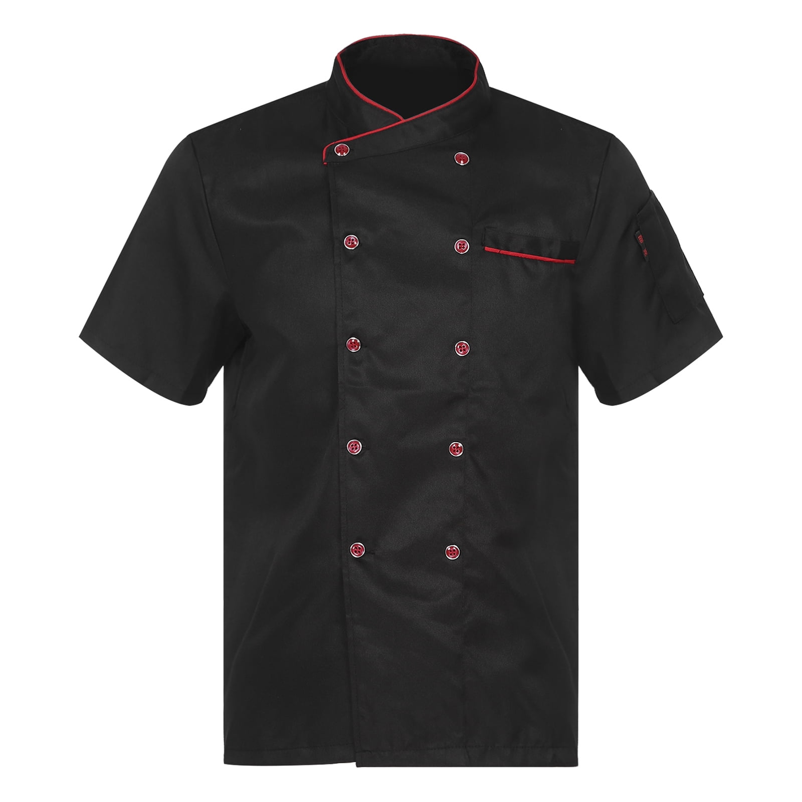 YONGHS Unisex Classical Chef Coat Lightweight Short Sleeve Chef Jacket ...