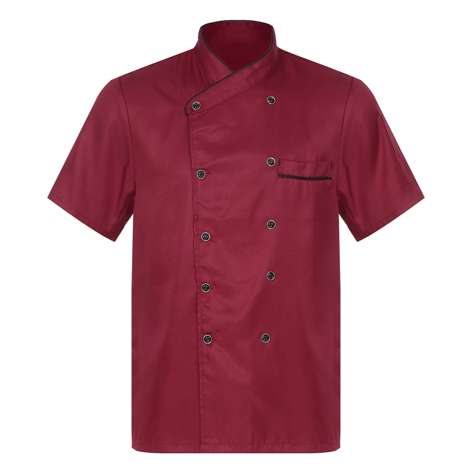 YONGHS Unisex Classical Chef Coat Lightweight Short Sleeve Chef Jacket ...