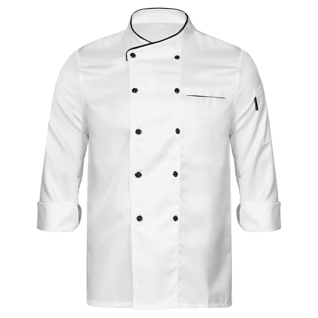 YONGHS Unisex Classical Chef Coat Lightweight Short Sleeve Chef Jacket ...