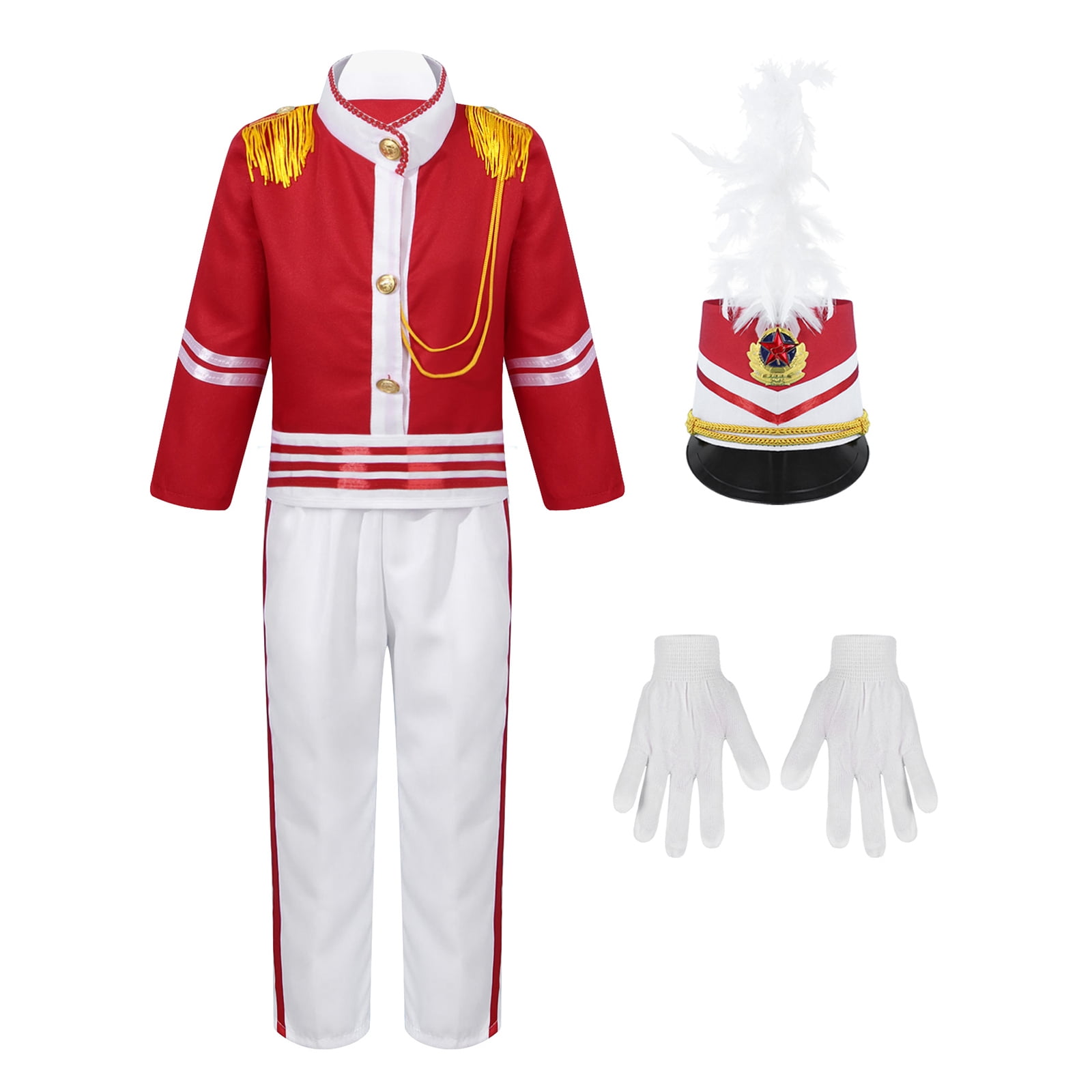 YONGHS Unisex Girls Boys Marching Band Costume Uniform Sets Jacket ...