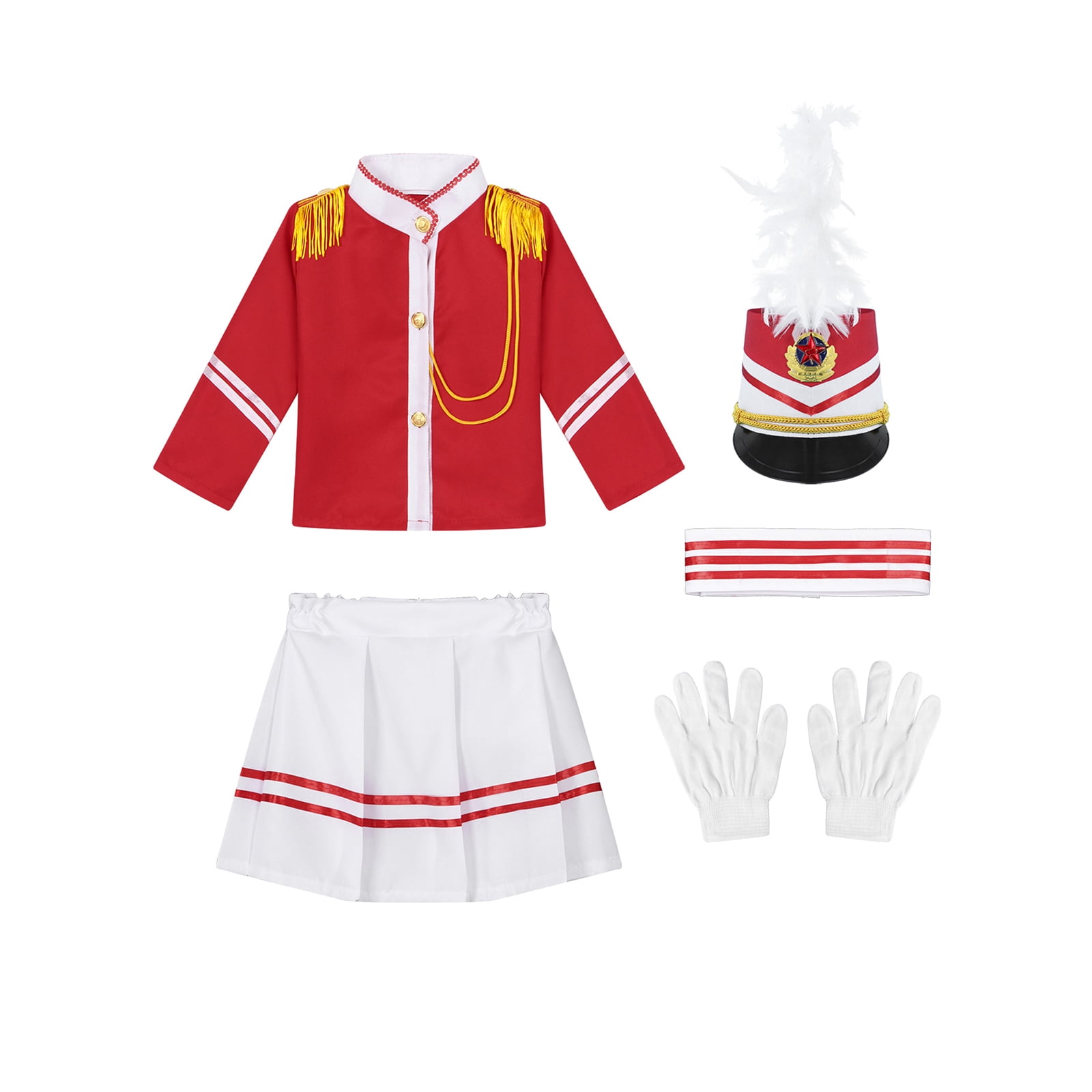 YONGHS Unisex Girls Boys Marching Band Costume Uniform Sets Jacket ...