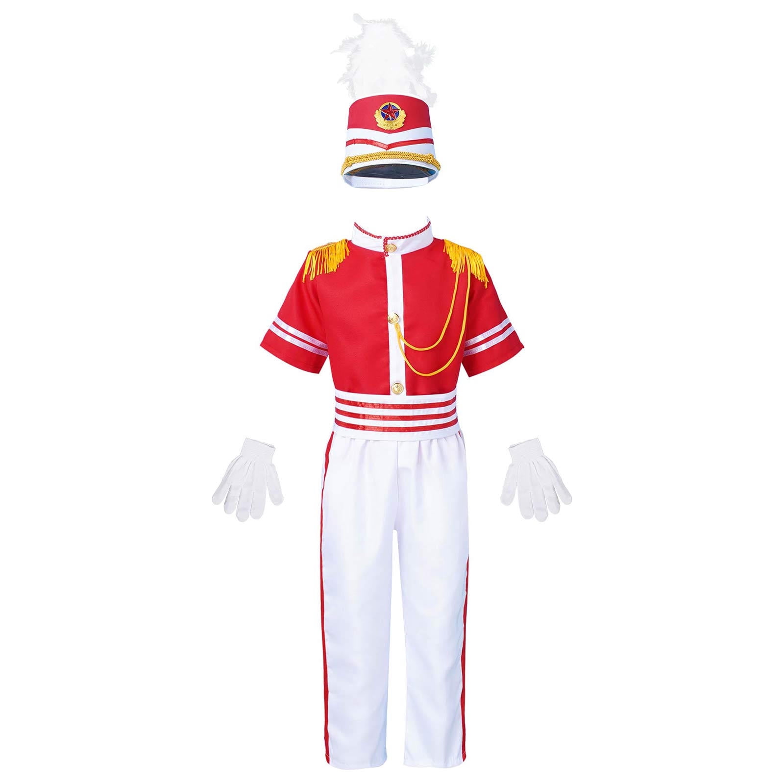 YONGHS Unisex Girls Boys Marching Band Costume Uniform Sets Jacket ...