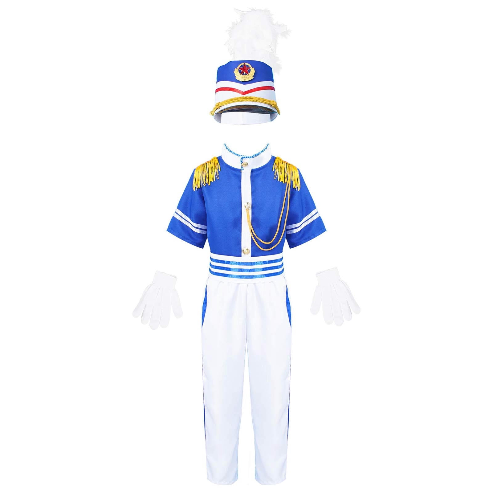 YONGHS Unisex Girls Boys Marching Band Costume Uniform Sets Jacket ...