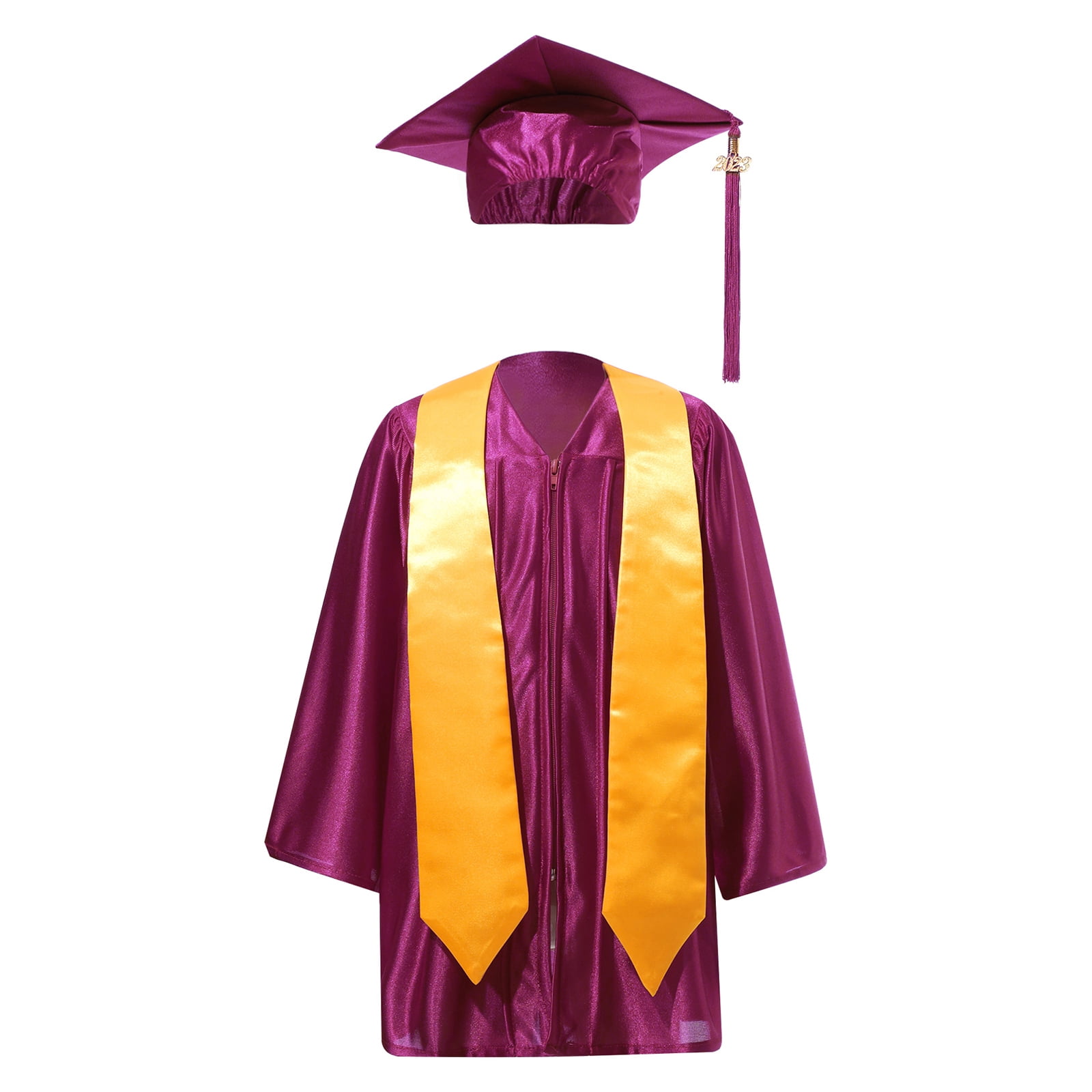 YONGHS Unisex Kids Kindergarten Graduation Gown Cap Set Students ...