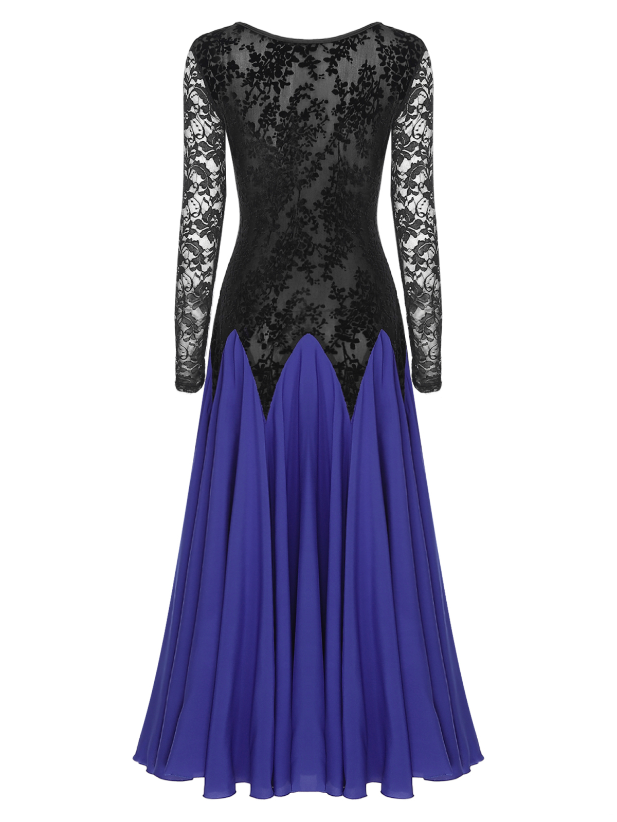 YONGHS Women Dance Lace Swing Long Maxi Dress Waltz Cha-cha Rhythm ...