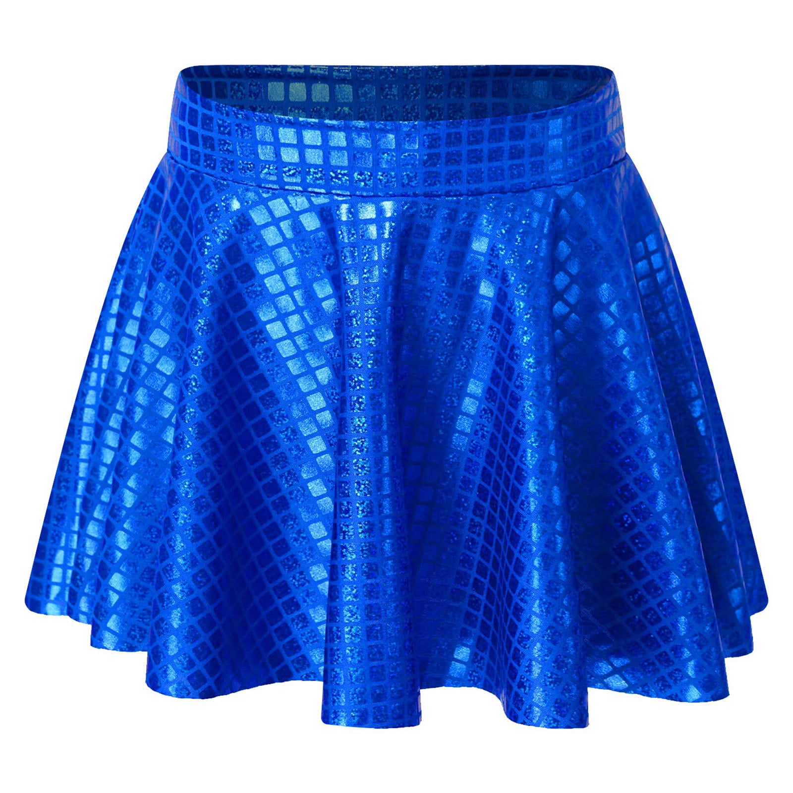 YONGHS Women Sequin Mini Pleated Skirt Elastic Waist A-line Hip Hop ...