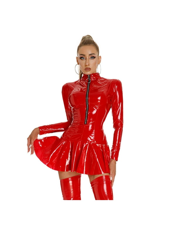 Red Vinyl Dress
