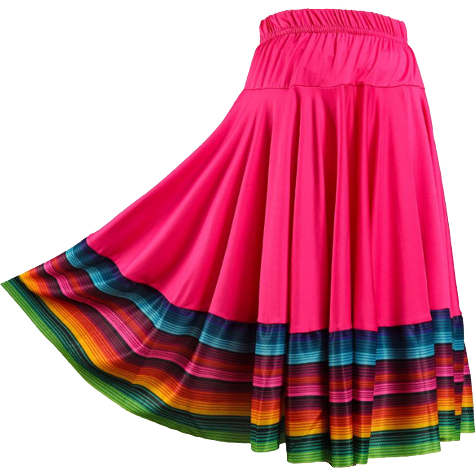YONGHS Womens Long Full Circle Folklorico Dance Skirts Spanish Bull ...