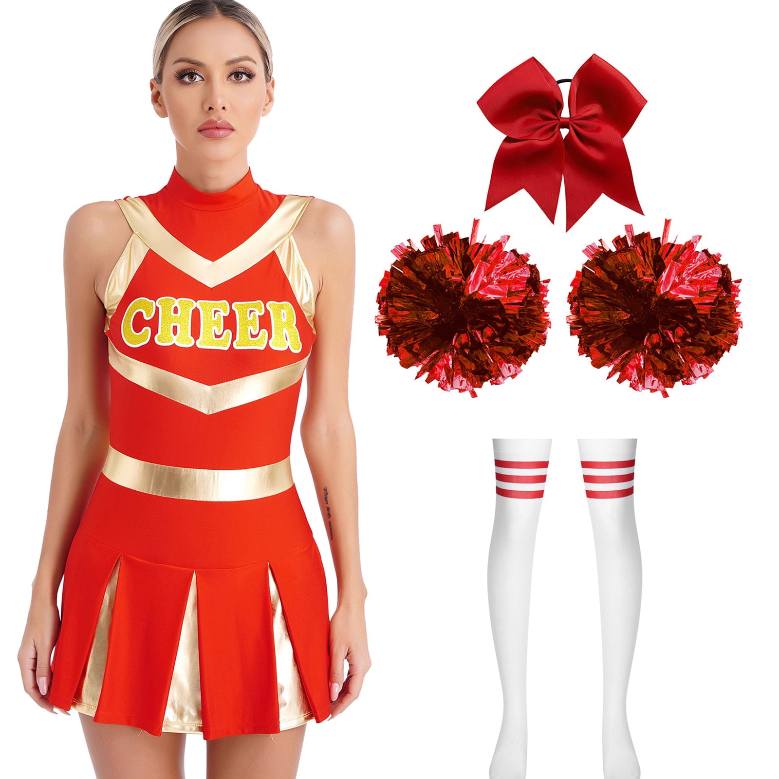 YONGHS Womens Youthful Cheerleading Uniform Cheer Leader Dance Dress ...