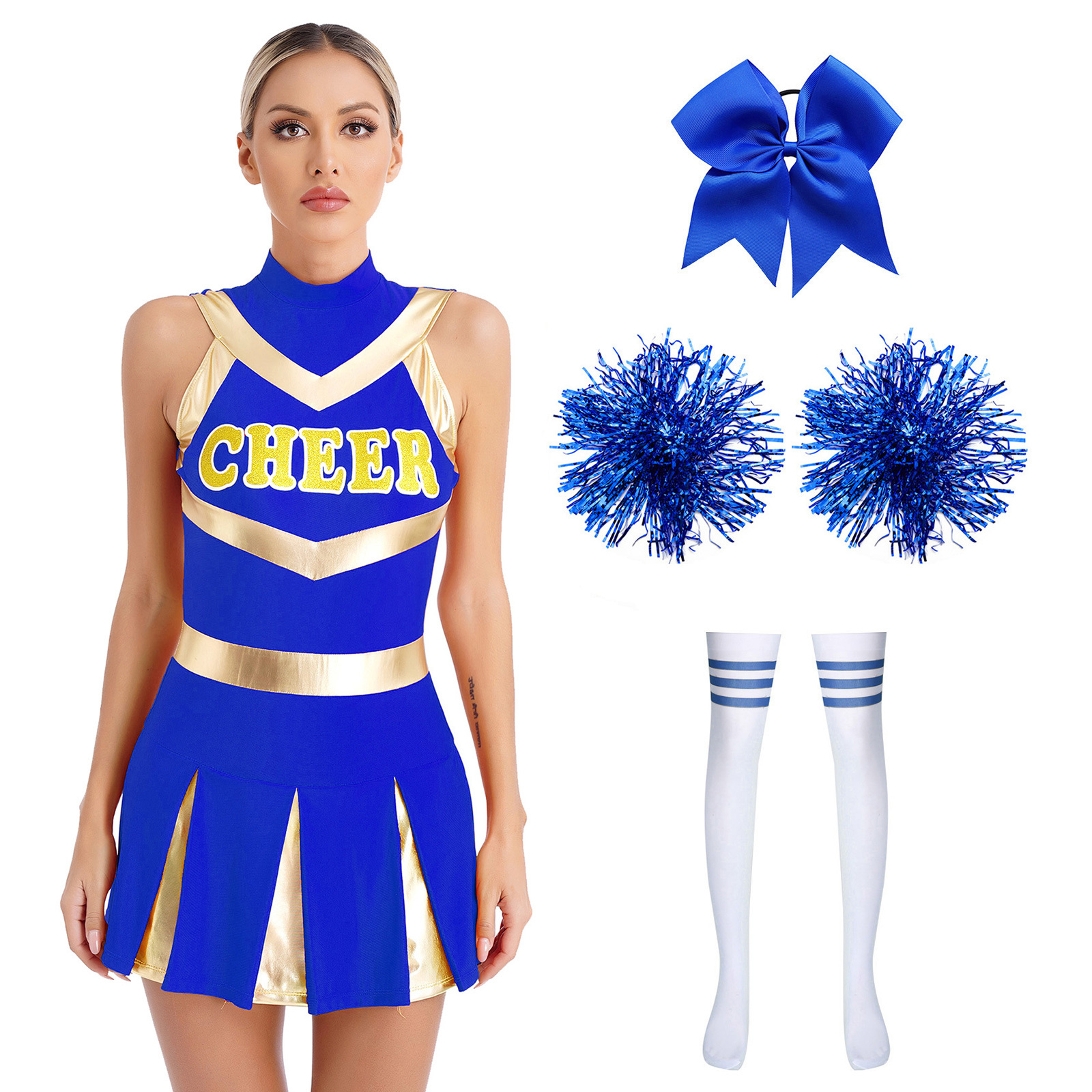 YONGHS Womens Youthful Cheerleading Uniform Cheer Leader Dance Dress ...