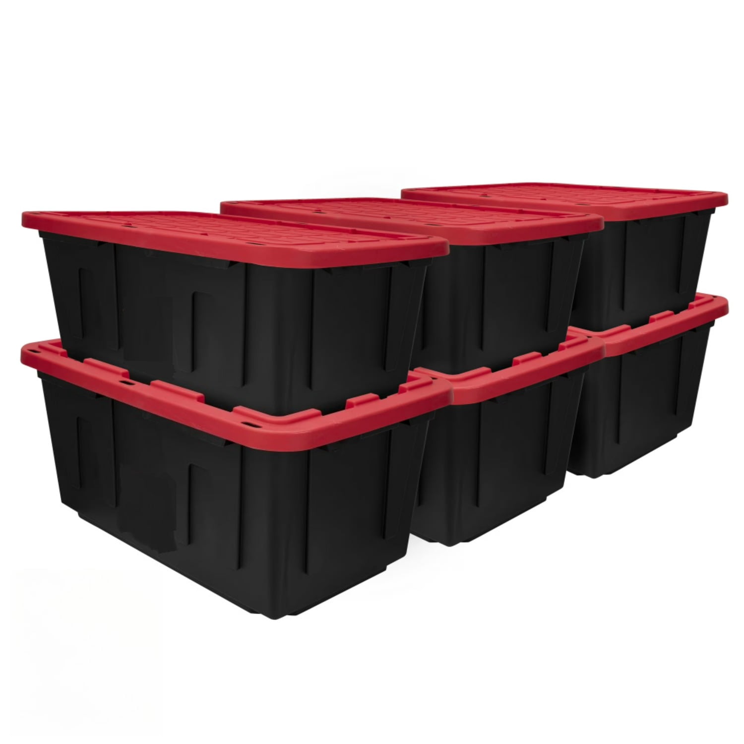 YONGKANG 6 Pack 27 Gallon Large Storage Bins with Snap Lids Heavy Duty ...