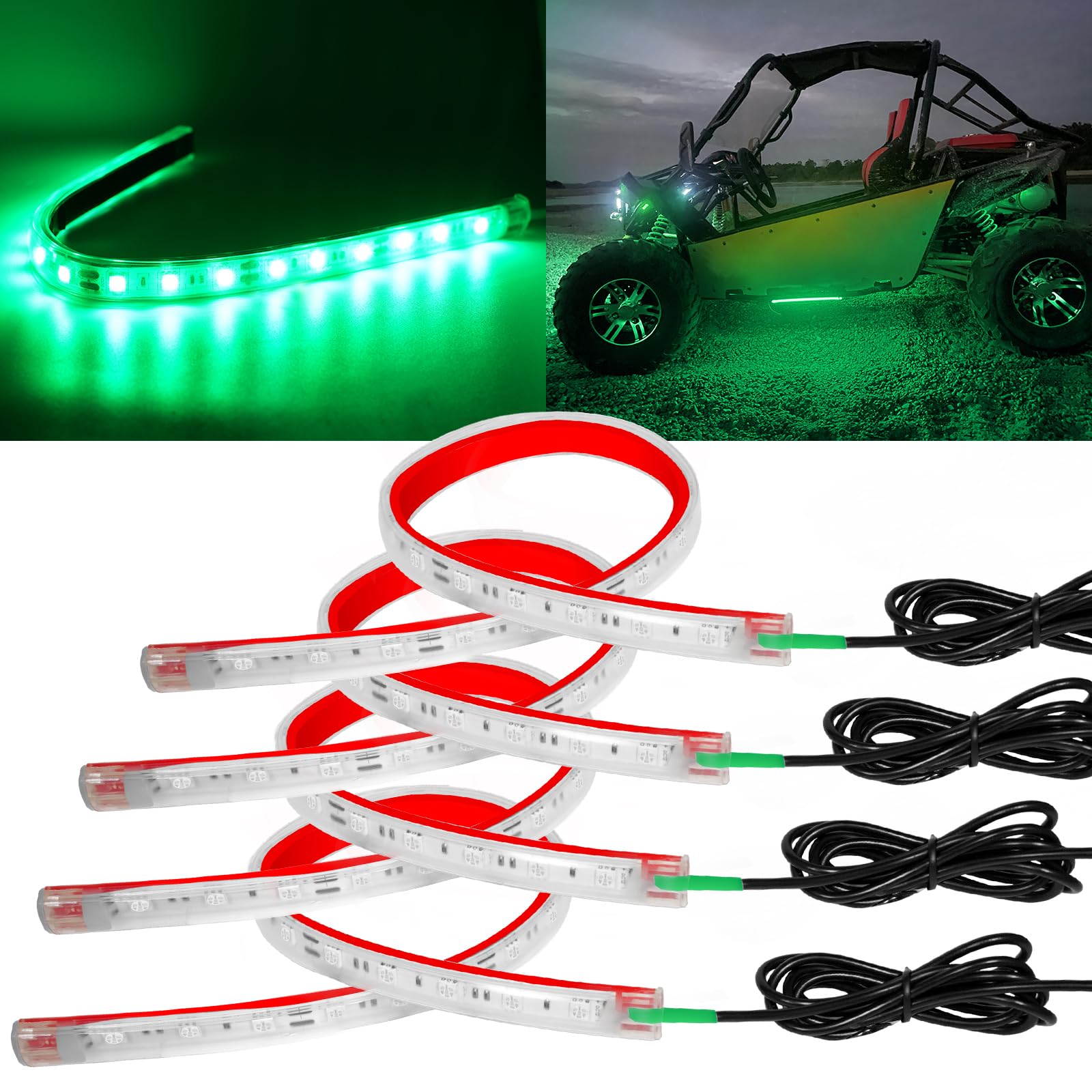 YONGMING 12v Car Led Lights Exterior, Golf H2FSDCart Led Lights Underbody,Flexible Drl Led Strip ...