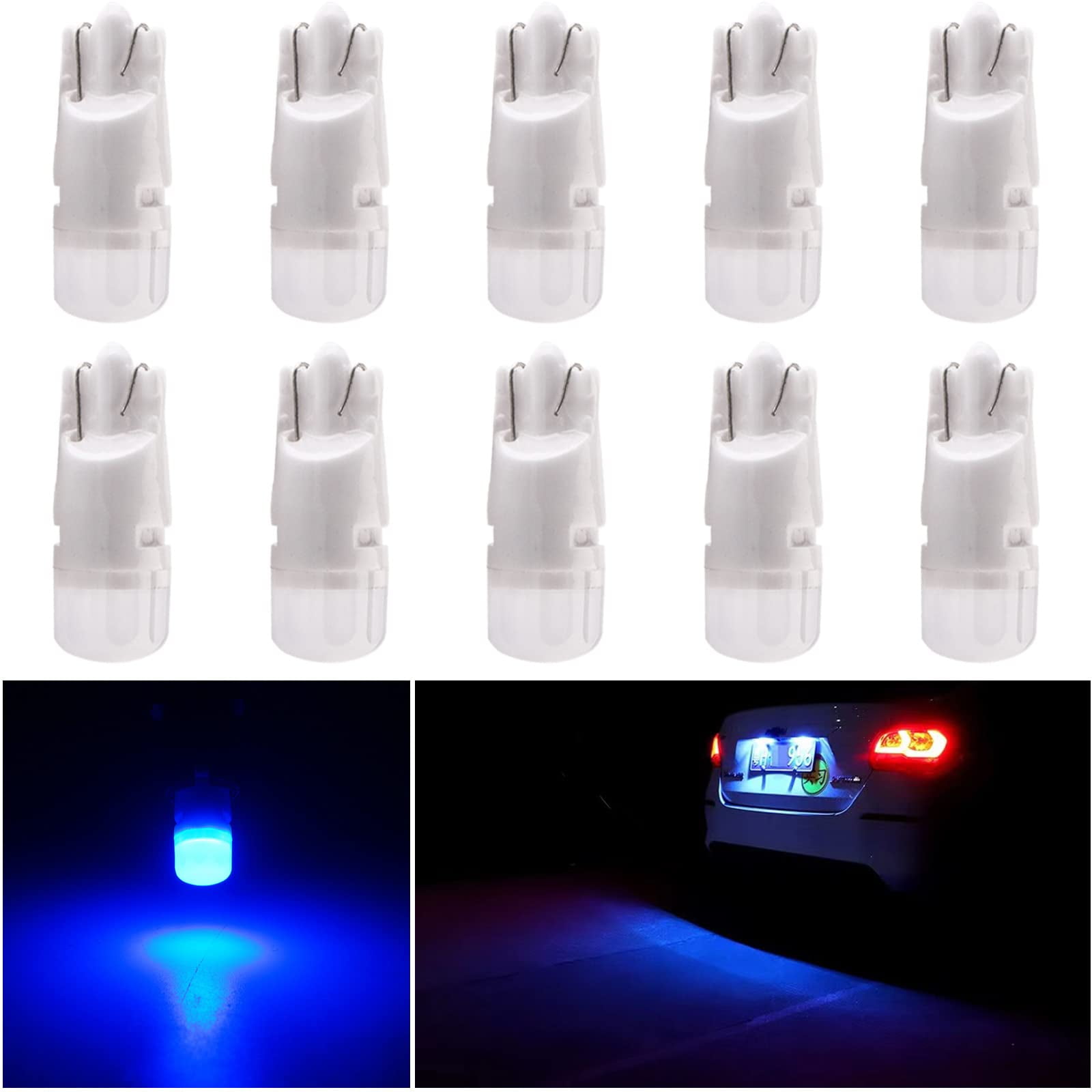 YONGMING 194 2825 LED Bulb Blue 194 168 Led Car Bulbs 12V Ceramic T10 ...