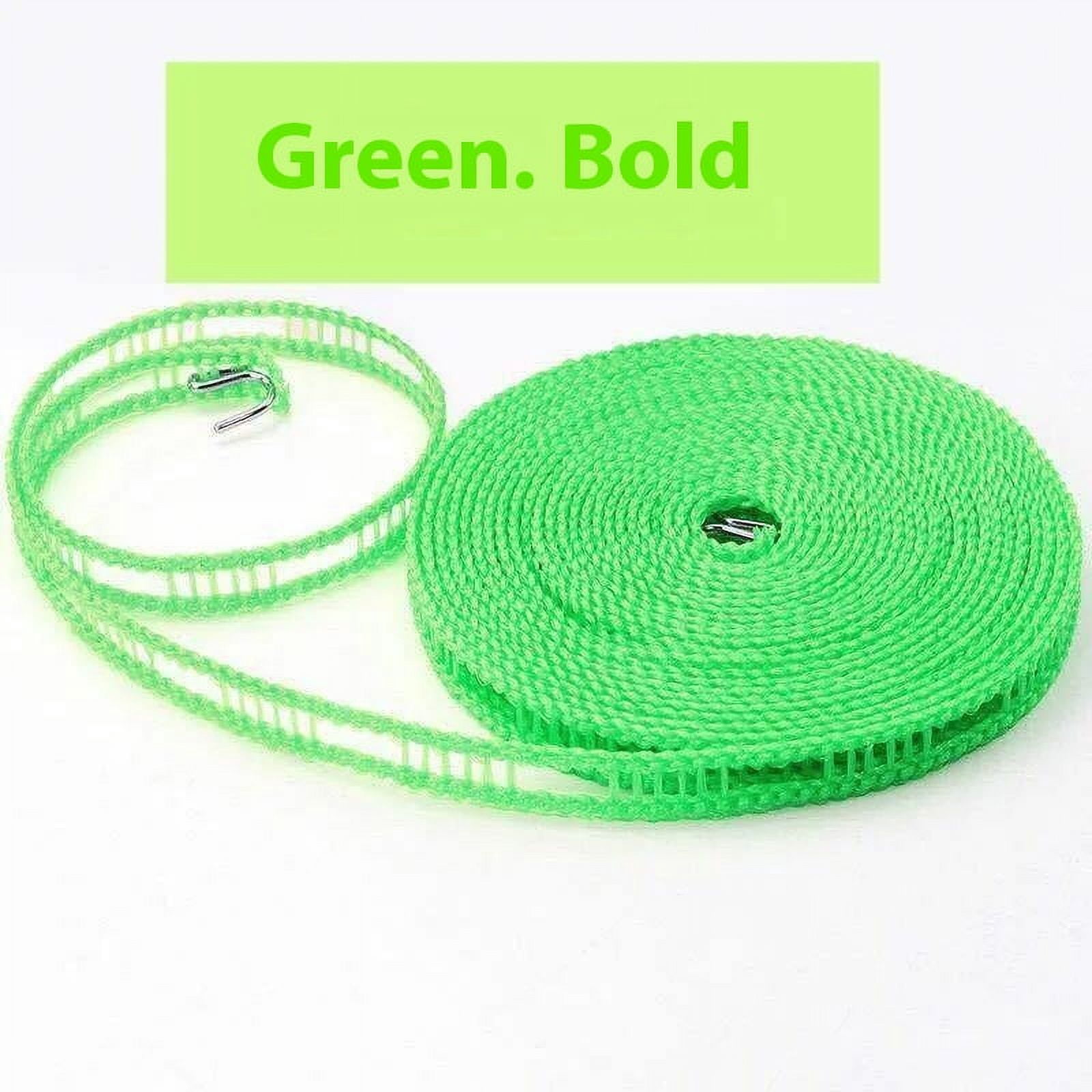 YONGSHENG 1 Pack of Windproof Nylon Clothesline Green Colors Adjustable ...