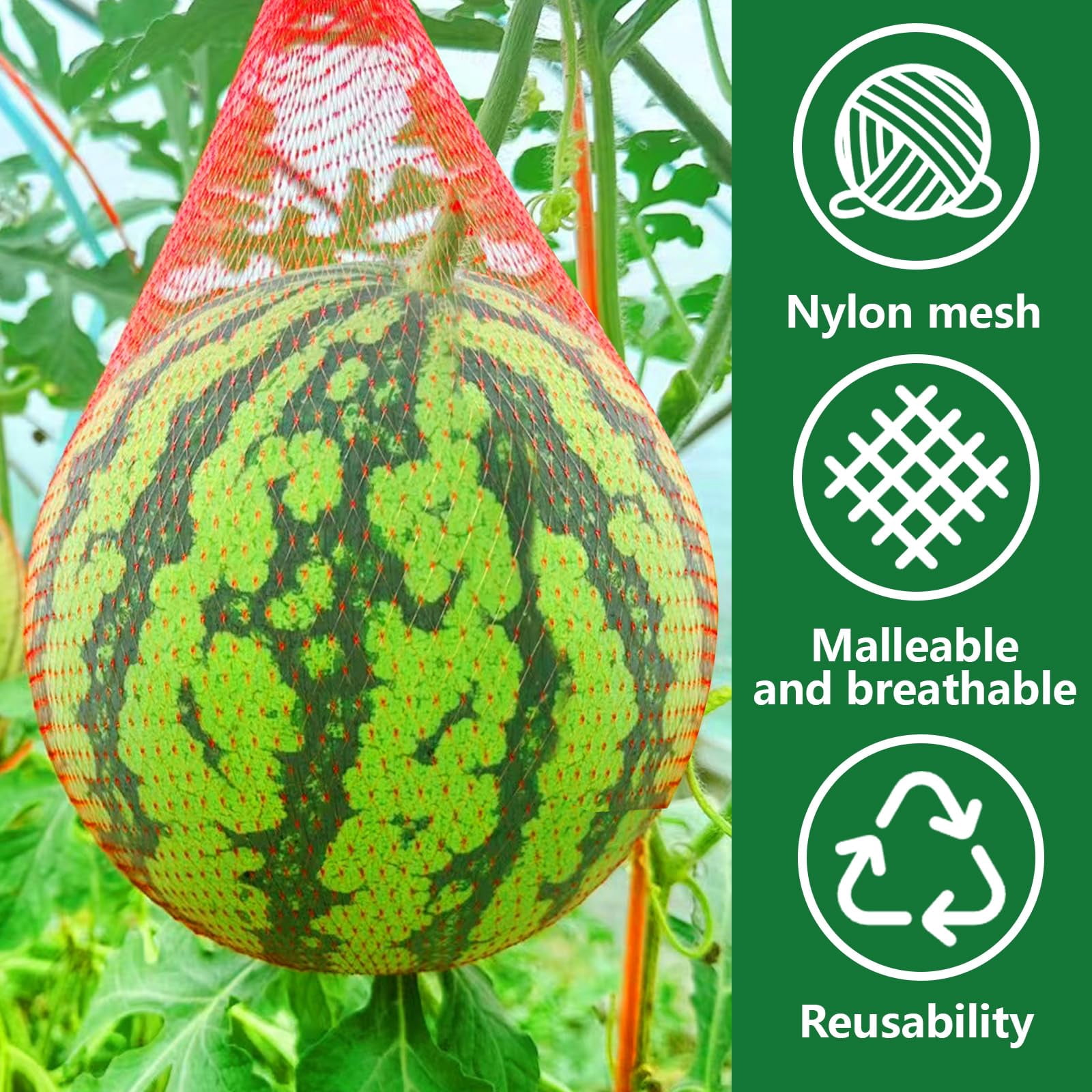 YONGSHENG 100 Pack 40cm Watermelon Nets,Hanging Watermelon Support Nets,Reusable Melon Hammocks ...
