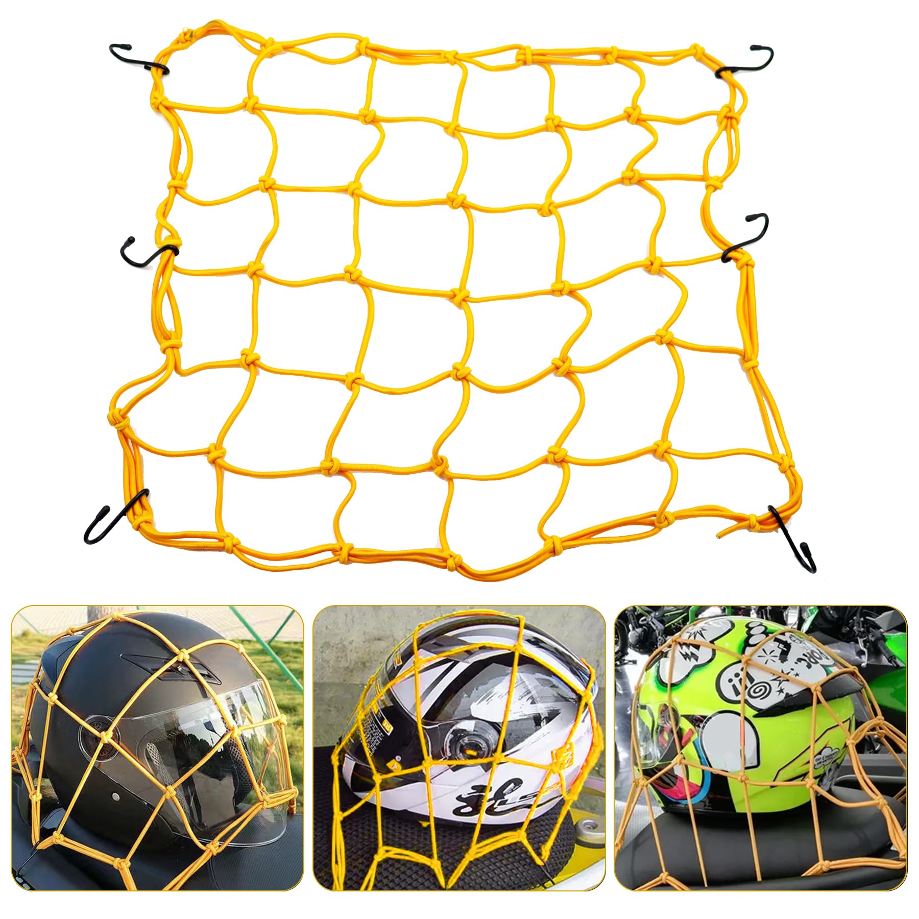 YONGSHENG 12"x12" Elastic Motorcycle Cargo Net,Heavy Duty Bungee Net ...