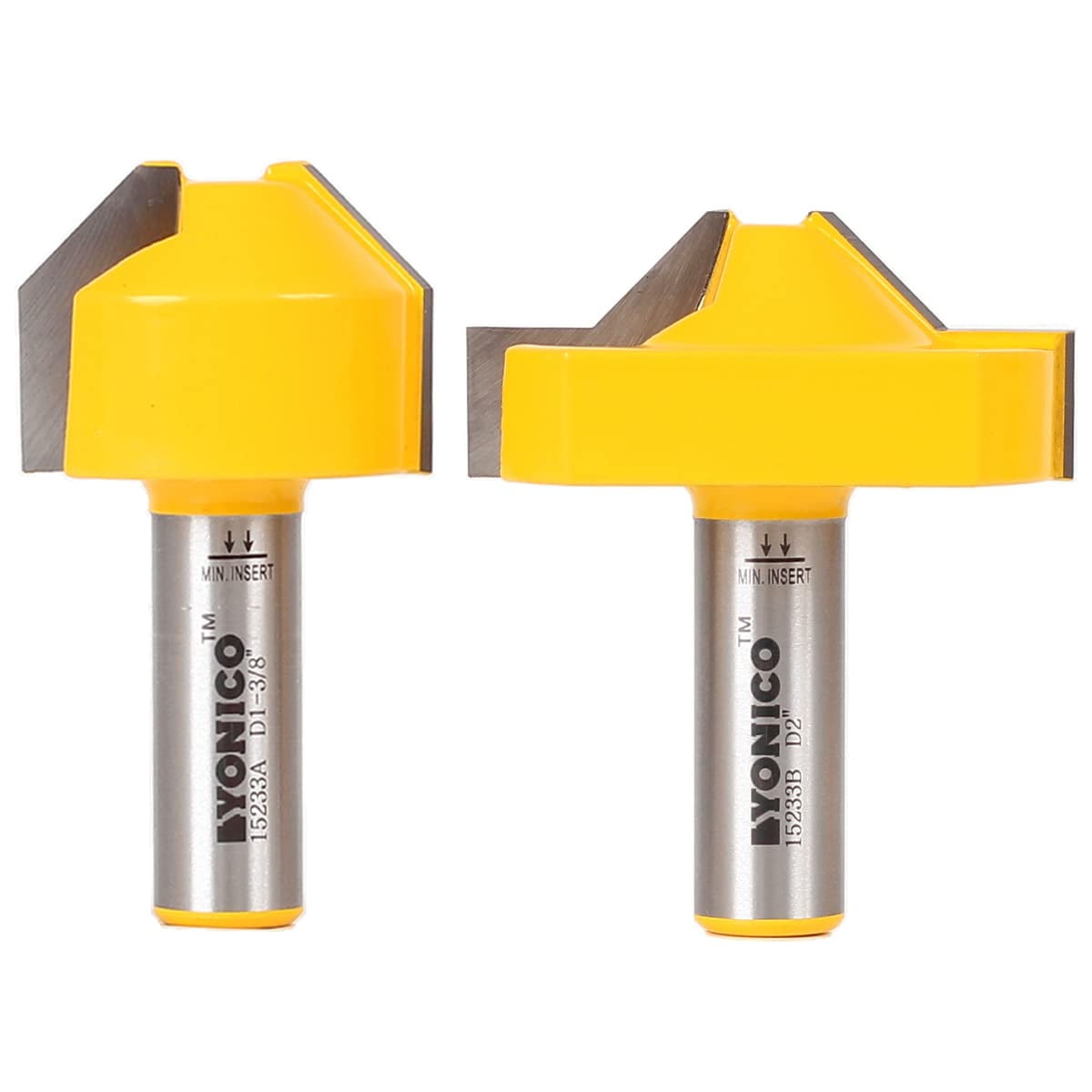 YONICO Joinery Router Bit Set 2 Bit Rabbet Miter 1/2-Inch Shank 15233 ...