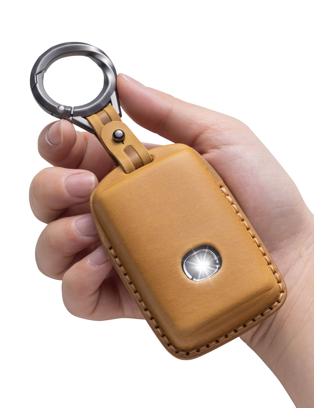 YONUFI Key Fob Cover Leather Smart Remote Key Case for Mazda 3 6 CX-5 ...