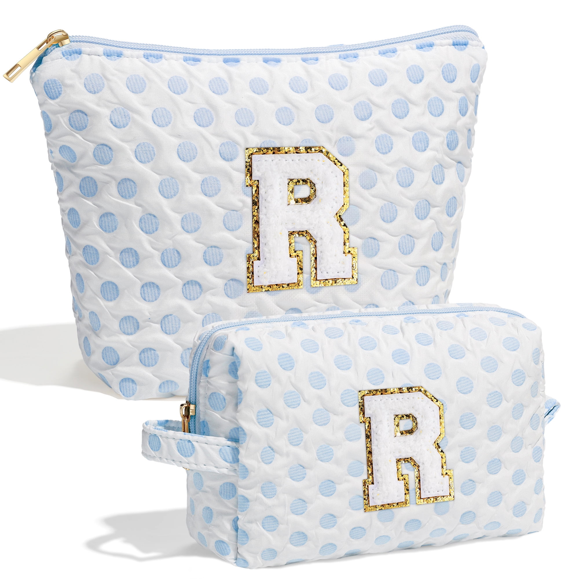 YOOLIFE Cosmetic Travel Bag for Women, Personalized Initial Makeup Bag ...