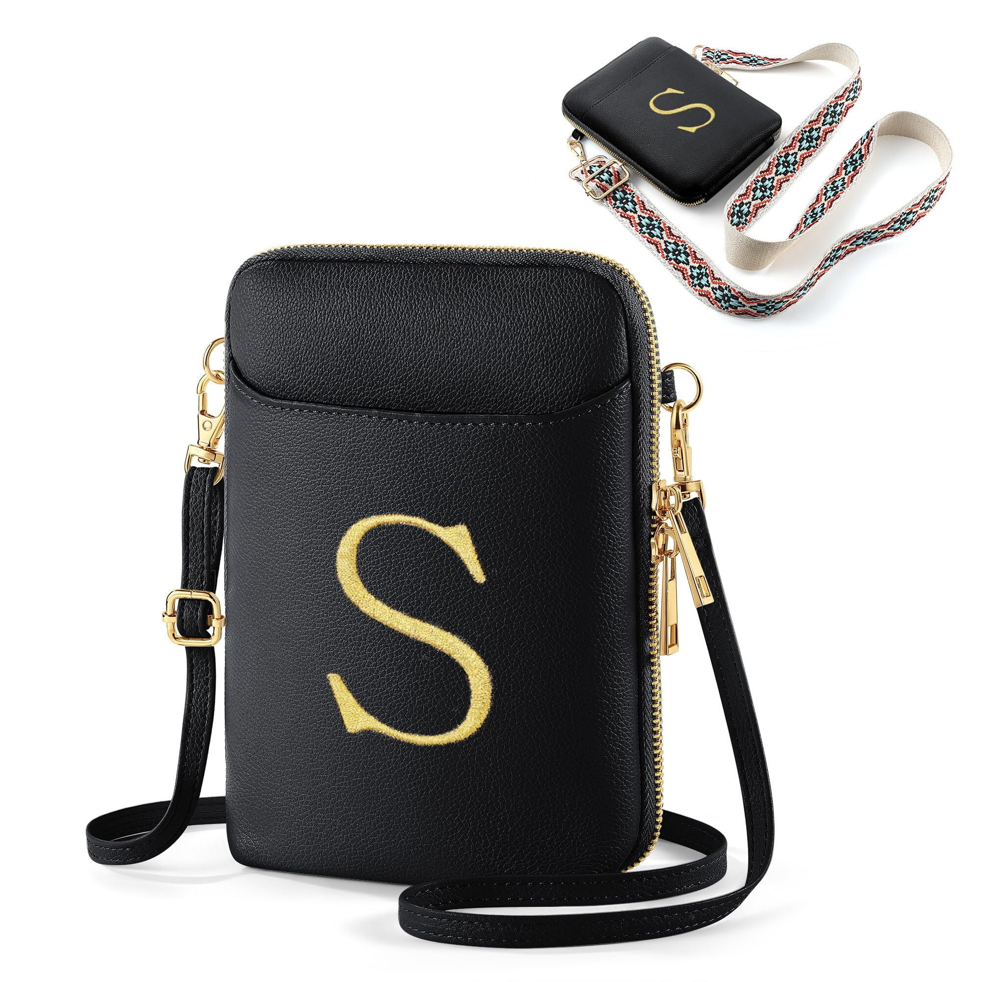 YOOLIFE Crossbody Bags for Women, Leather Initial Sling Bag Purses ...