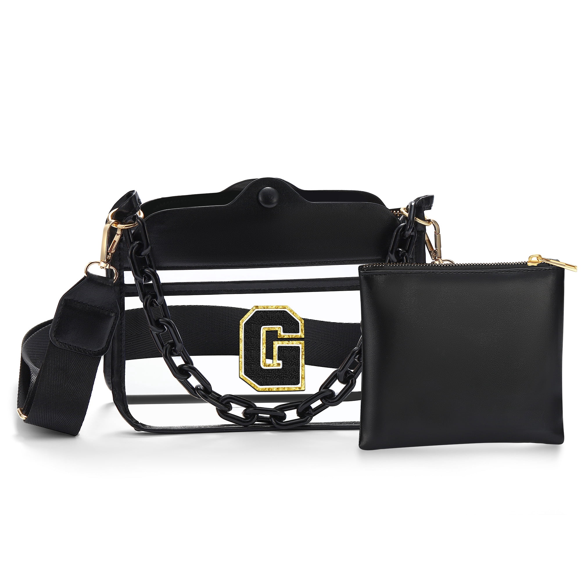 YOOLIFE Initial Clear Bag for Stadium Events, Clear Bag Stadium ...