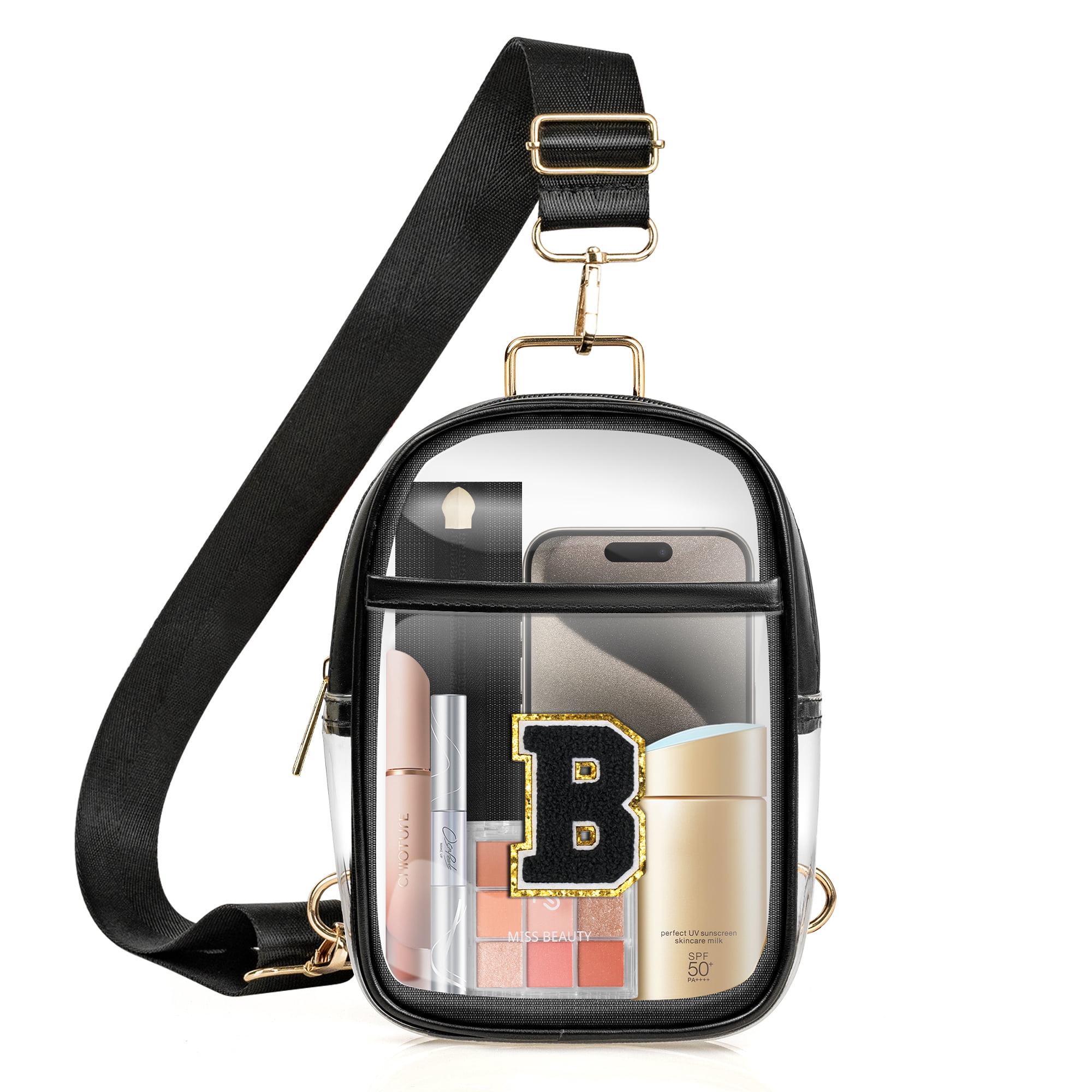 YOOLIFE Initial Clear Bag for Stadium Events, Clear Bag Stadium ...