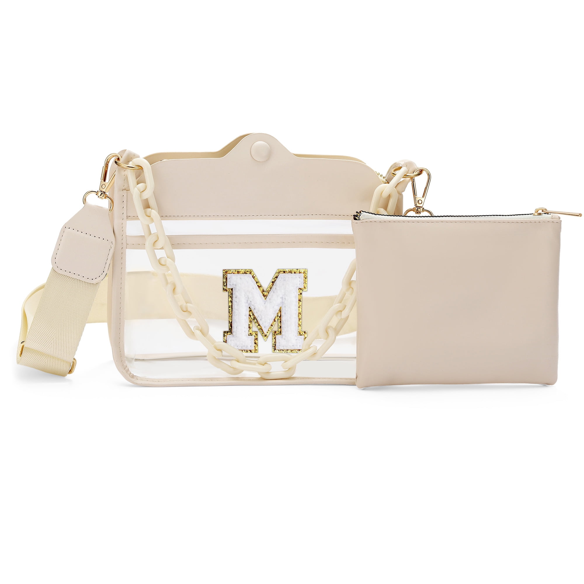YOOLIFE Initial Clear Bag for Stadium Events, Clear Bag Stadium ...