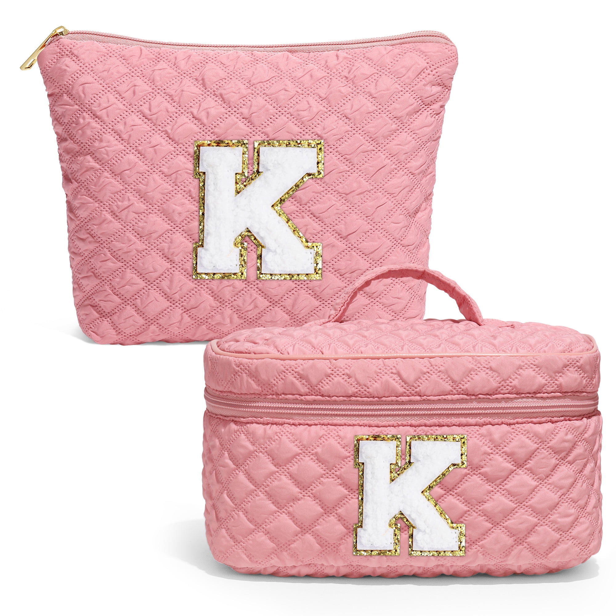 Yoolife Travel Makeup Bag for Women Initial Travel Bag Teen Girls Gifts ...