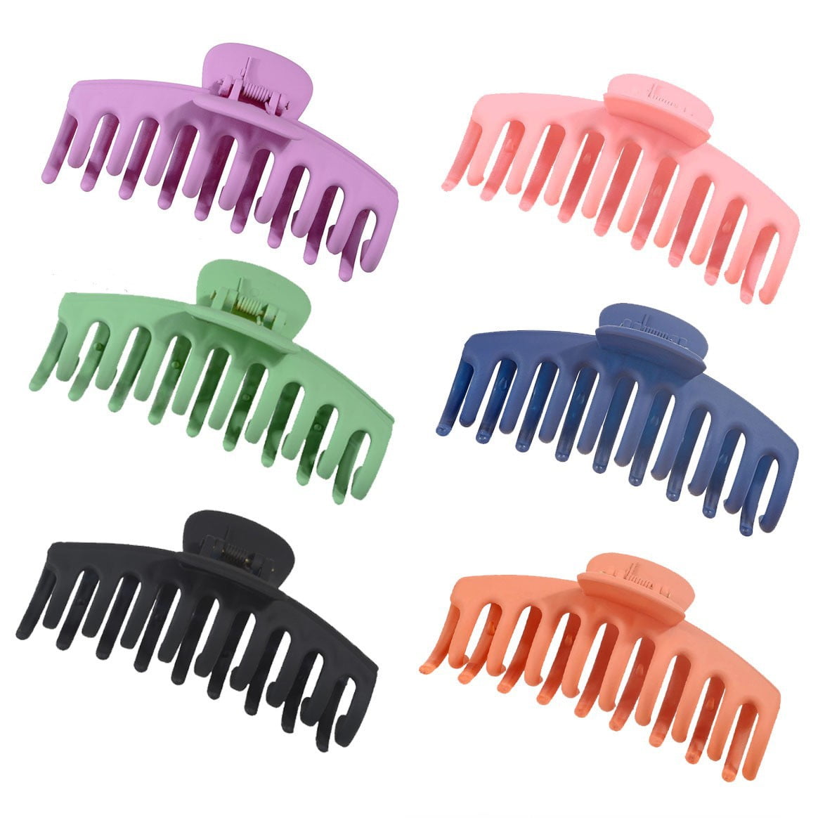 YOOSMATIC 6pcs Big Hair Claw Clips Neutral Colors Hair Clips For Women ...