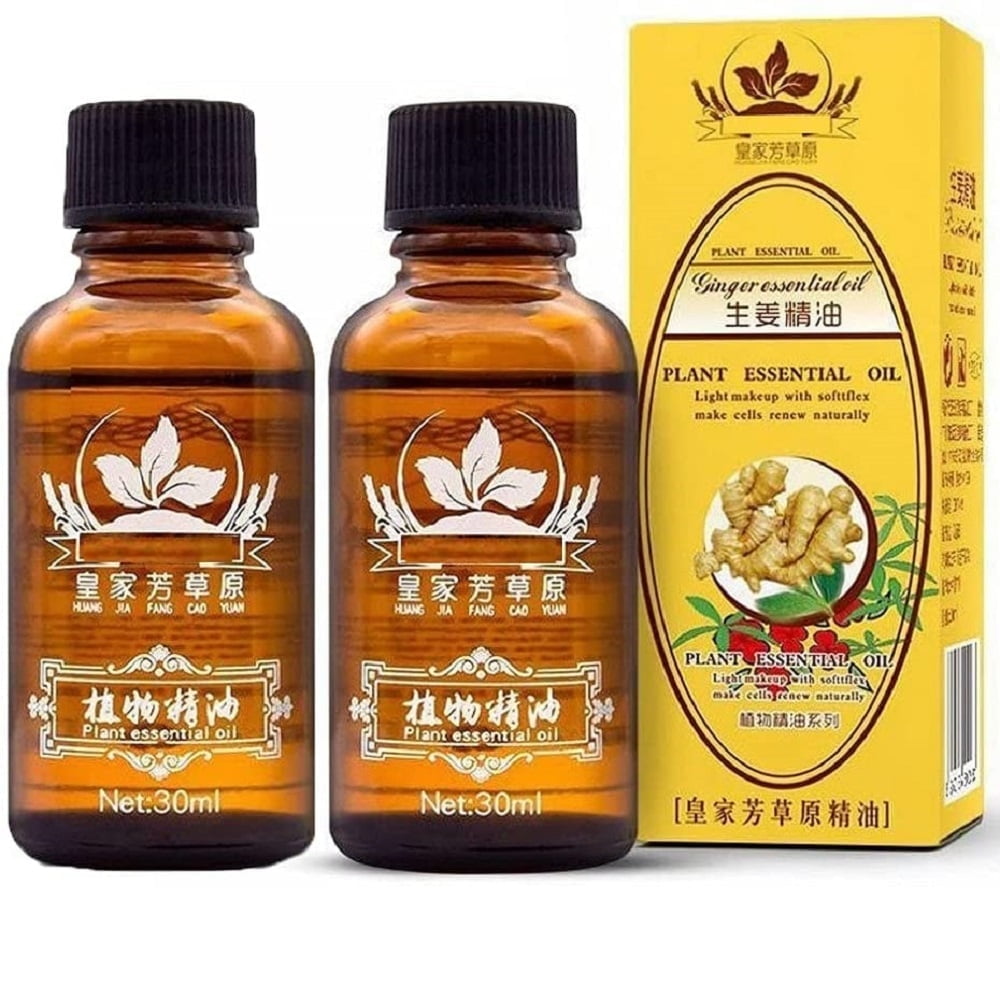 YOOTO 2 Pack Ginger Oil for Lymphatic Drainage,Massage Essential Oil, Natural Body Massage ...
