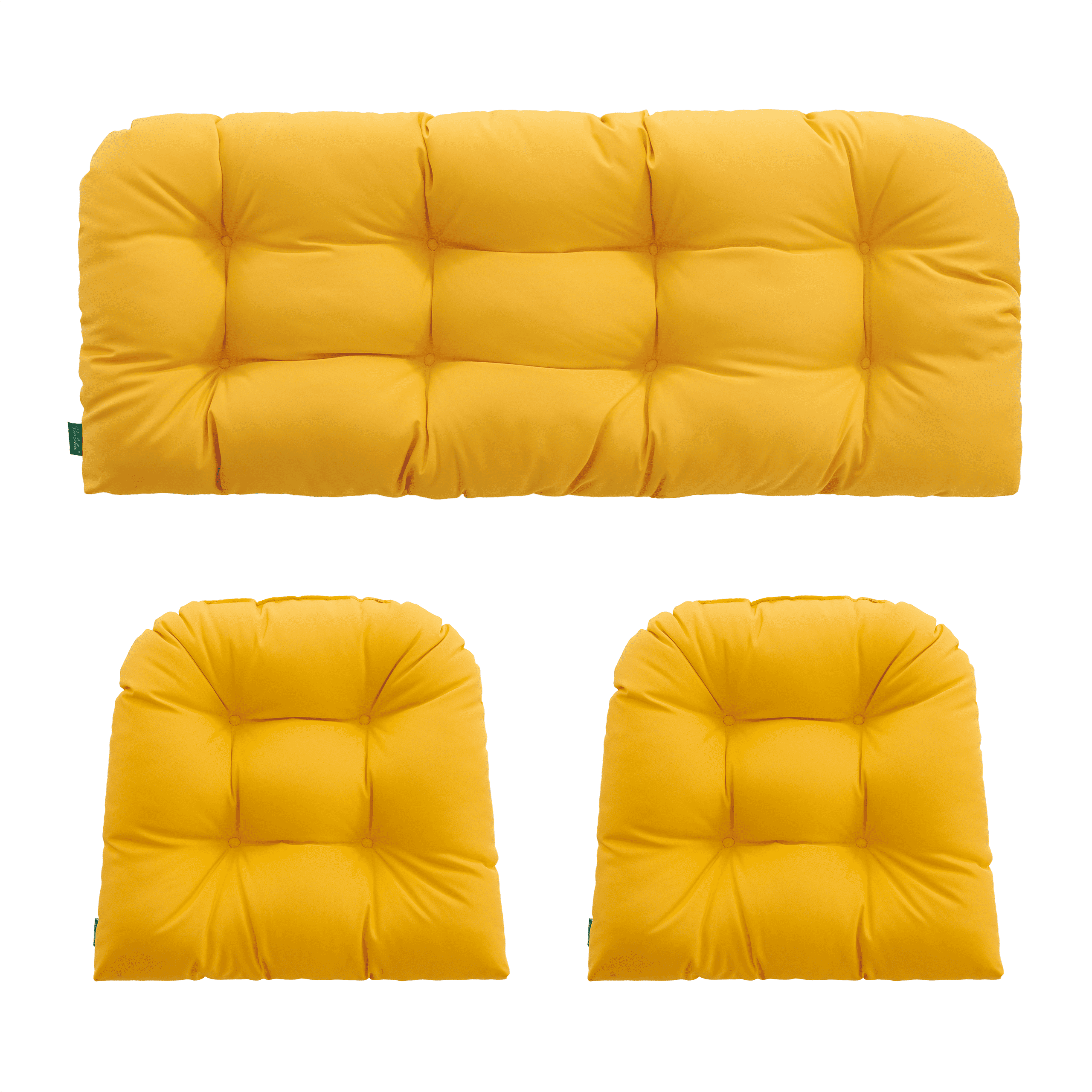 YOOZEKU Outdoor Tufted Wicker Chair Cushions of 3 Pieces, 1 Loveseat ...