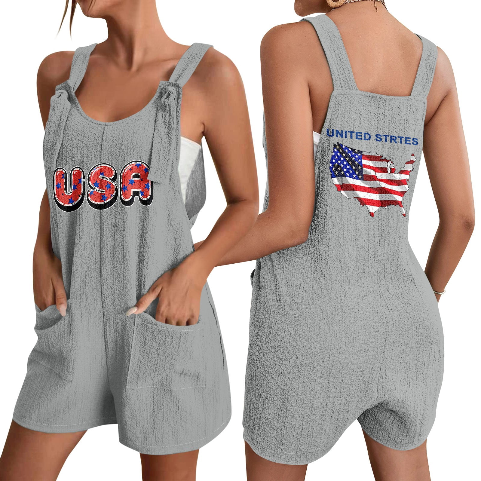 YOOZIO Dark Blue 4Th Of July Jumpsuit Women,Summer Casual Jumpsuit ...