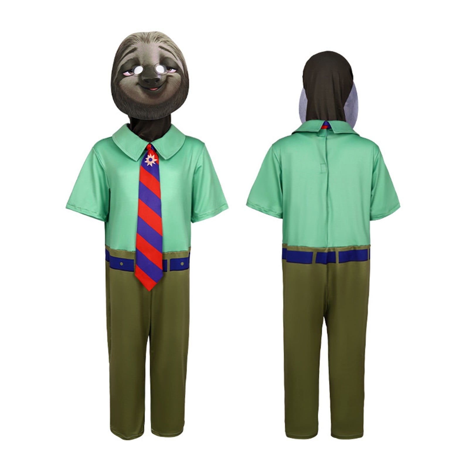 YOOZIO Dark Green Anime Zootopia Costume The Sloth Flash Cosplay Full ...