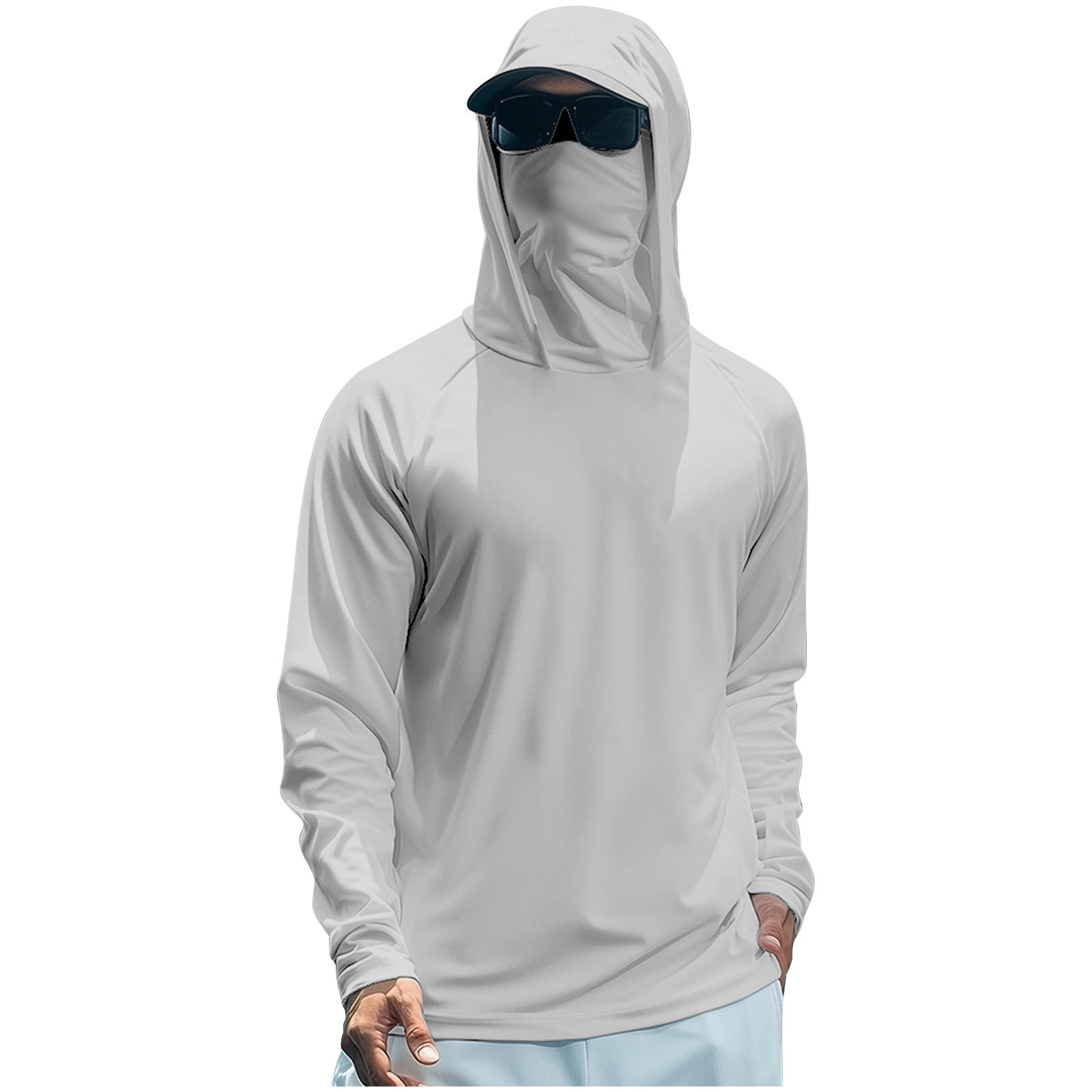 YOOZIO Gray Swim Shirts Mens Swimwear Hoodie Sun Rash Sun Shirt Upf 50 ...