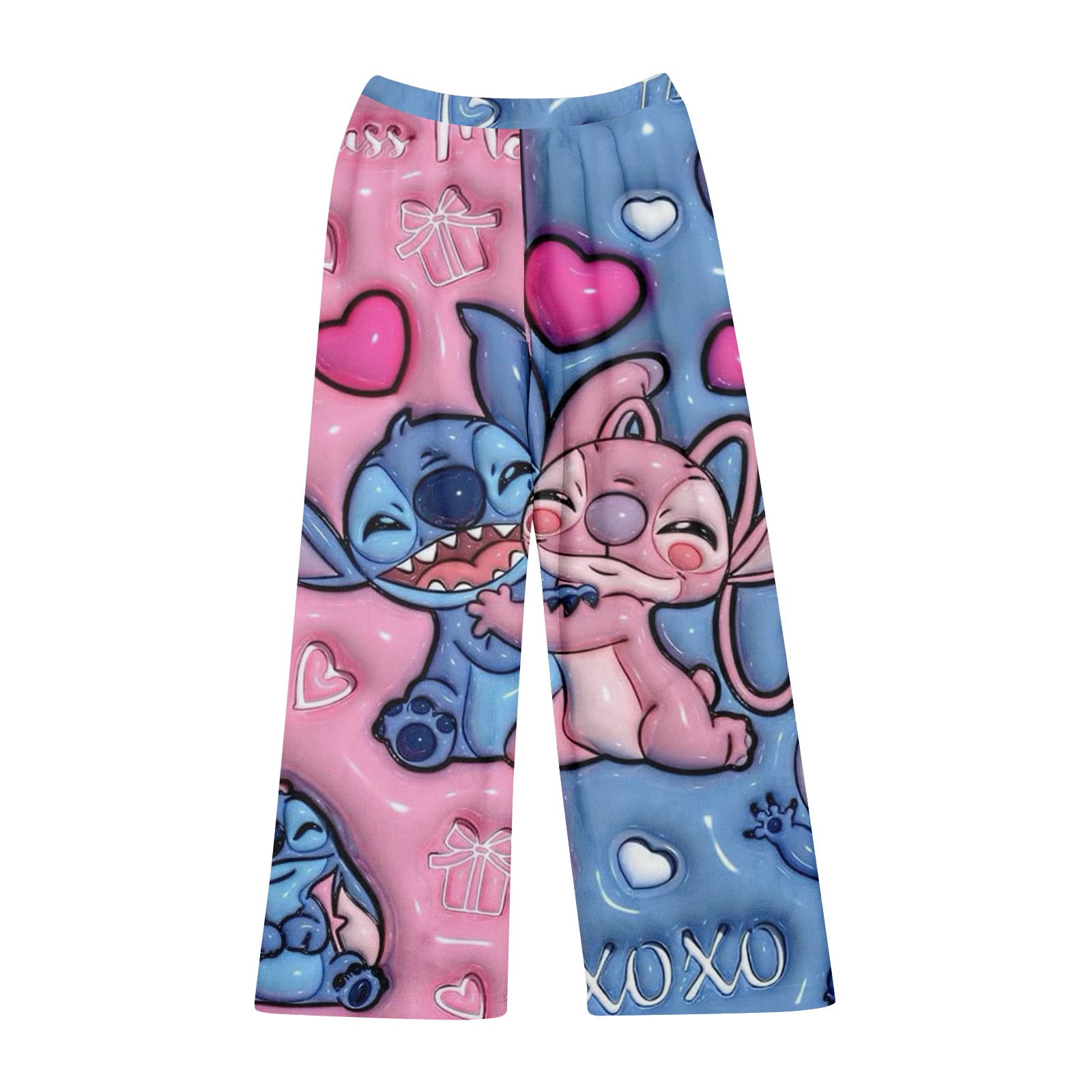 YOOZIO Hot Pink Big Girls Stitch and Angel Plush Lounge Pant Loose ...