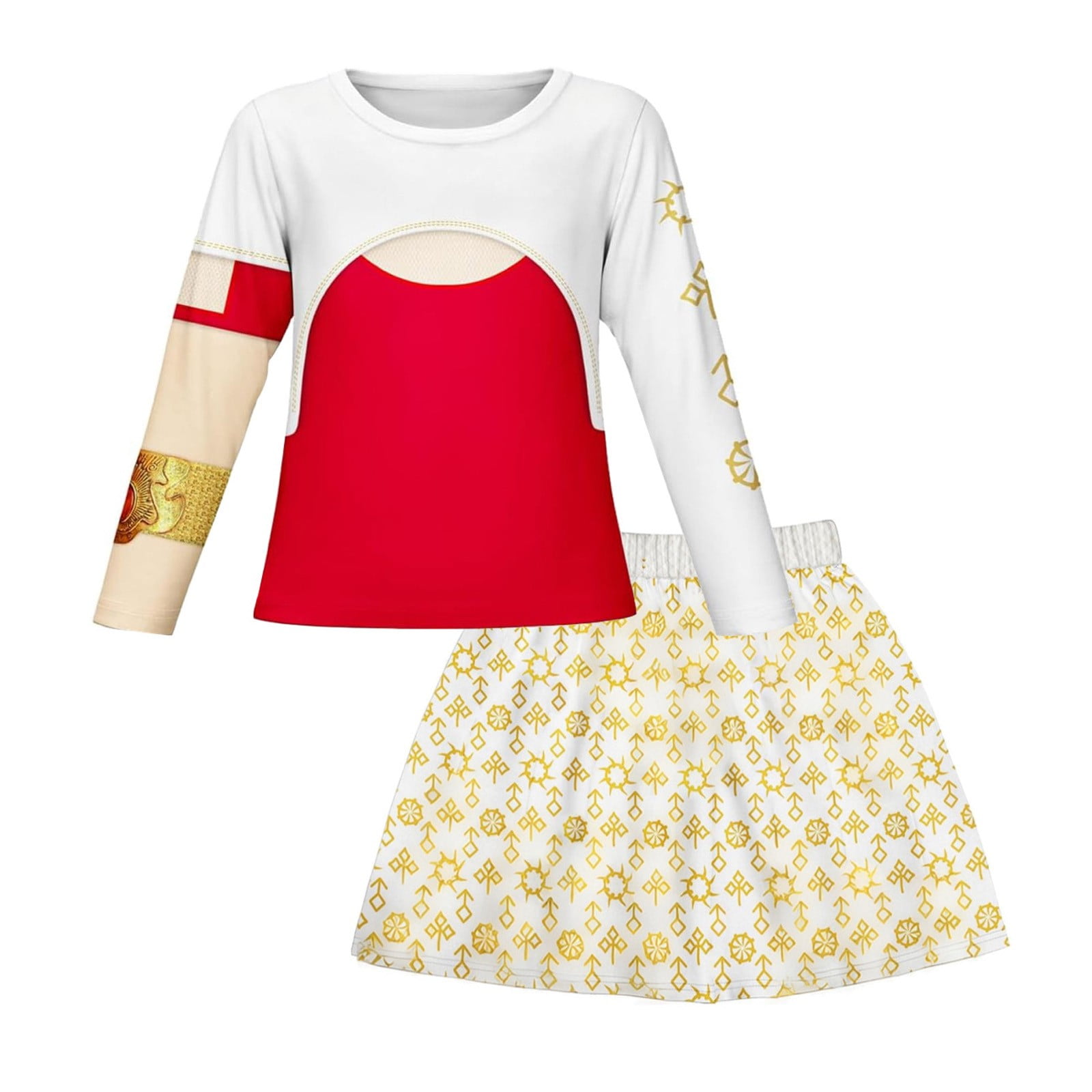 YOOZIO Red Girls Zombies Costume With Bag Cheerleader Cosplay Halloween ...