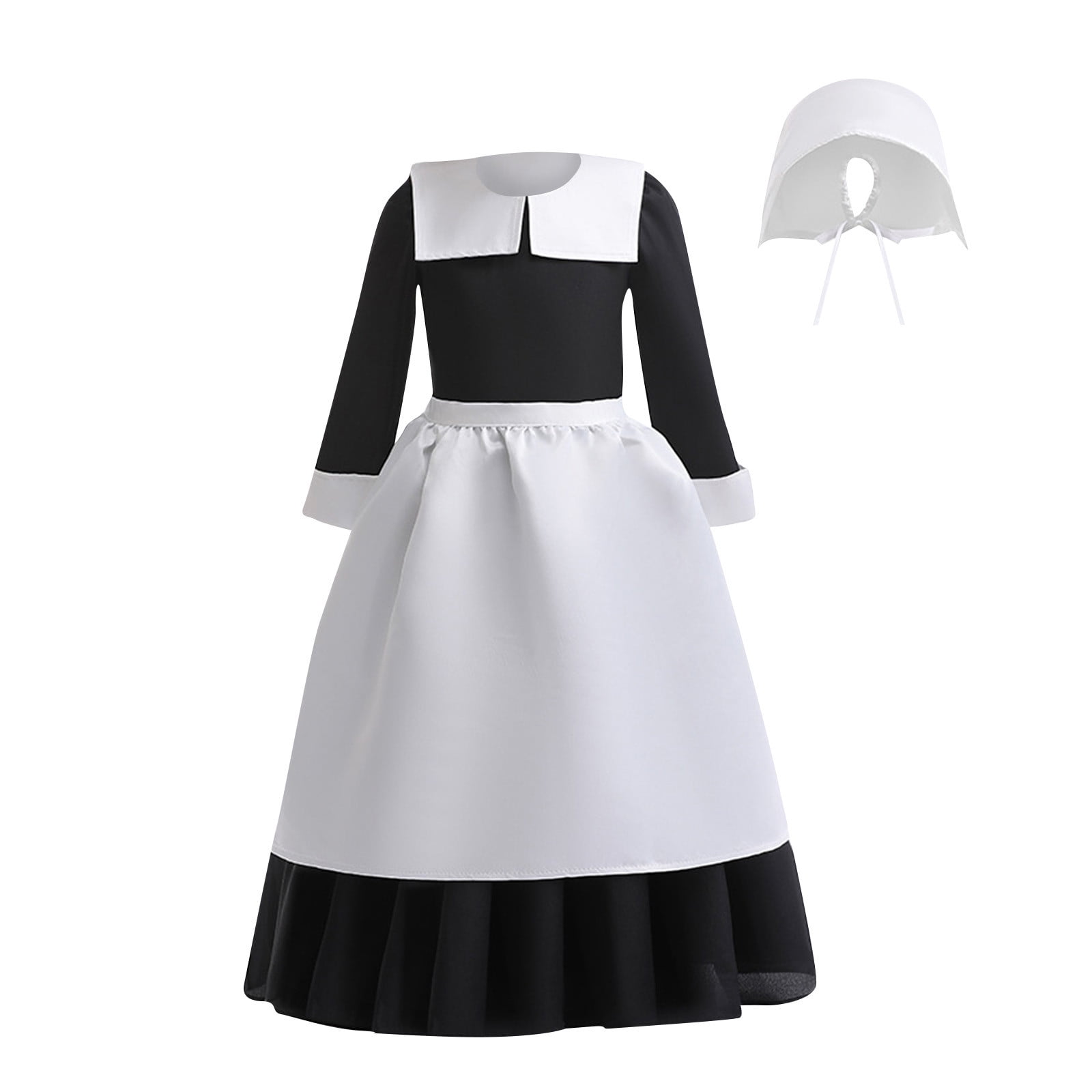 YOOZIO Black Girl'S Wednesday Addams Dress Long Sleeve Peter Pan Collar ...