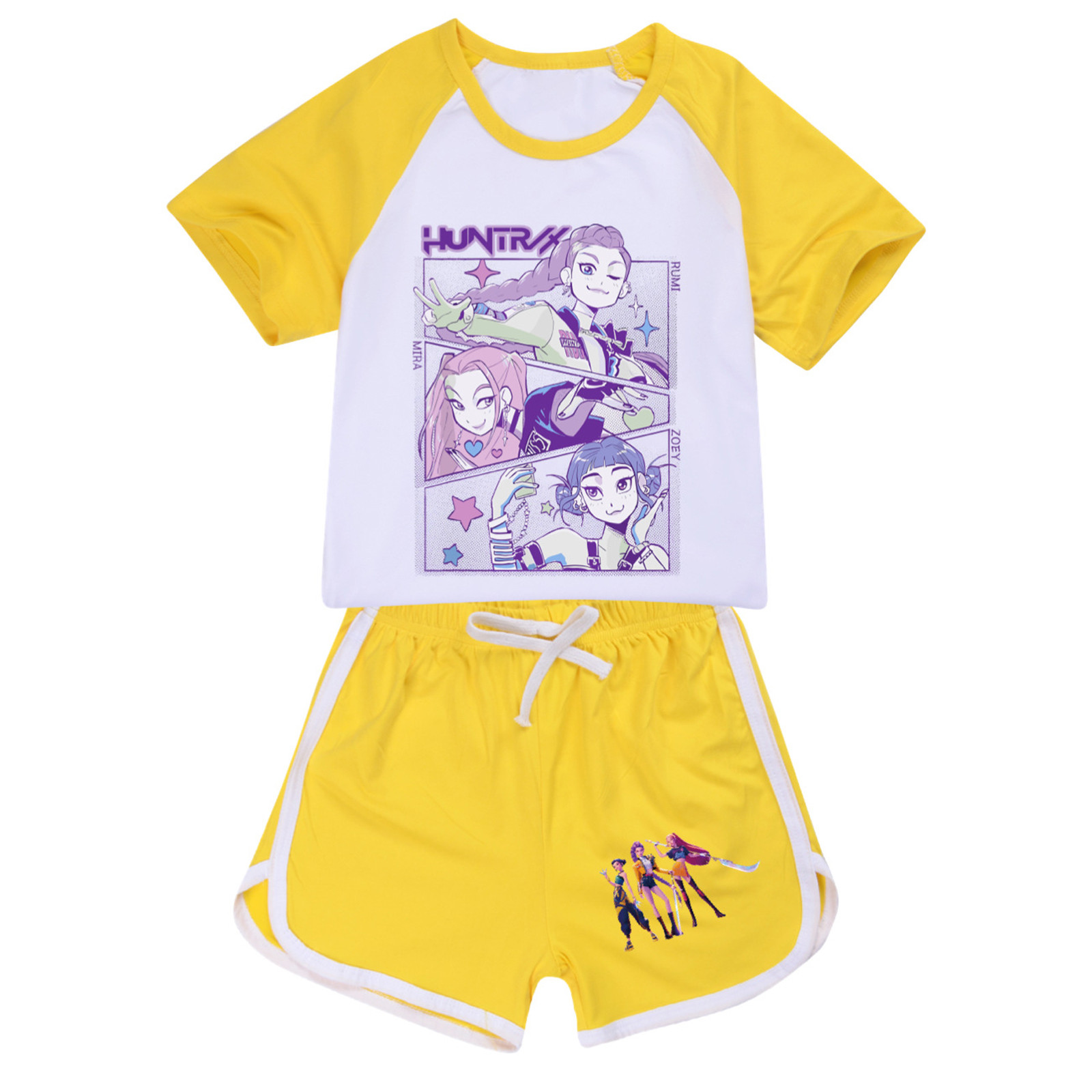 YOOZIO Yellow 2025 Kids Kpop Demon Hunters Sport Suits Cosplay Costume ...